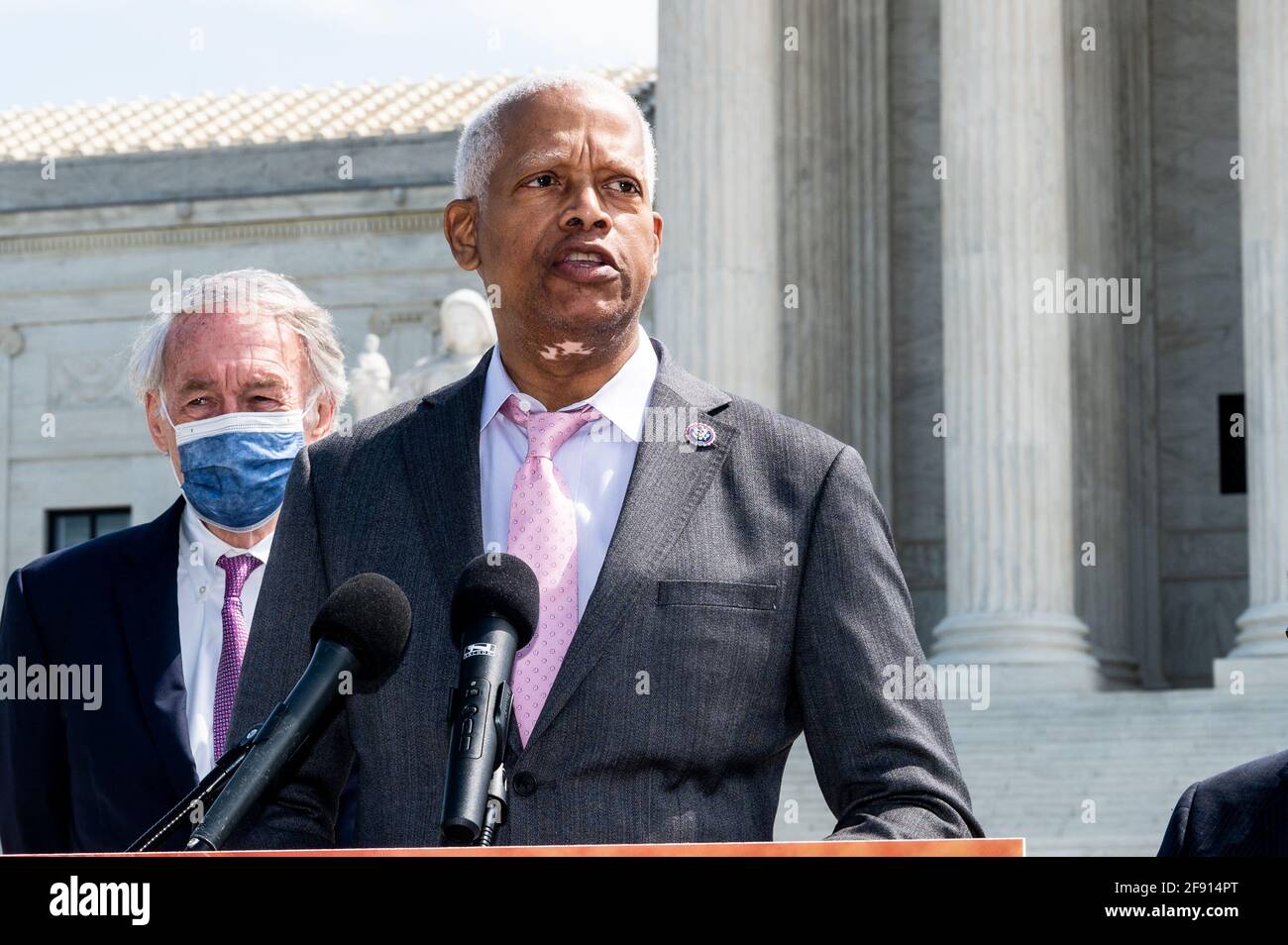 U.S. Representative Hank Johnson (D-GA) speaks about the legislation to ...