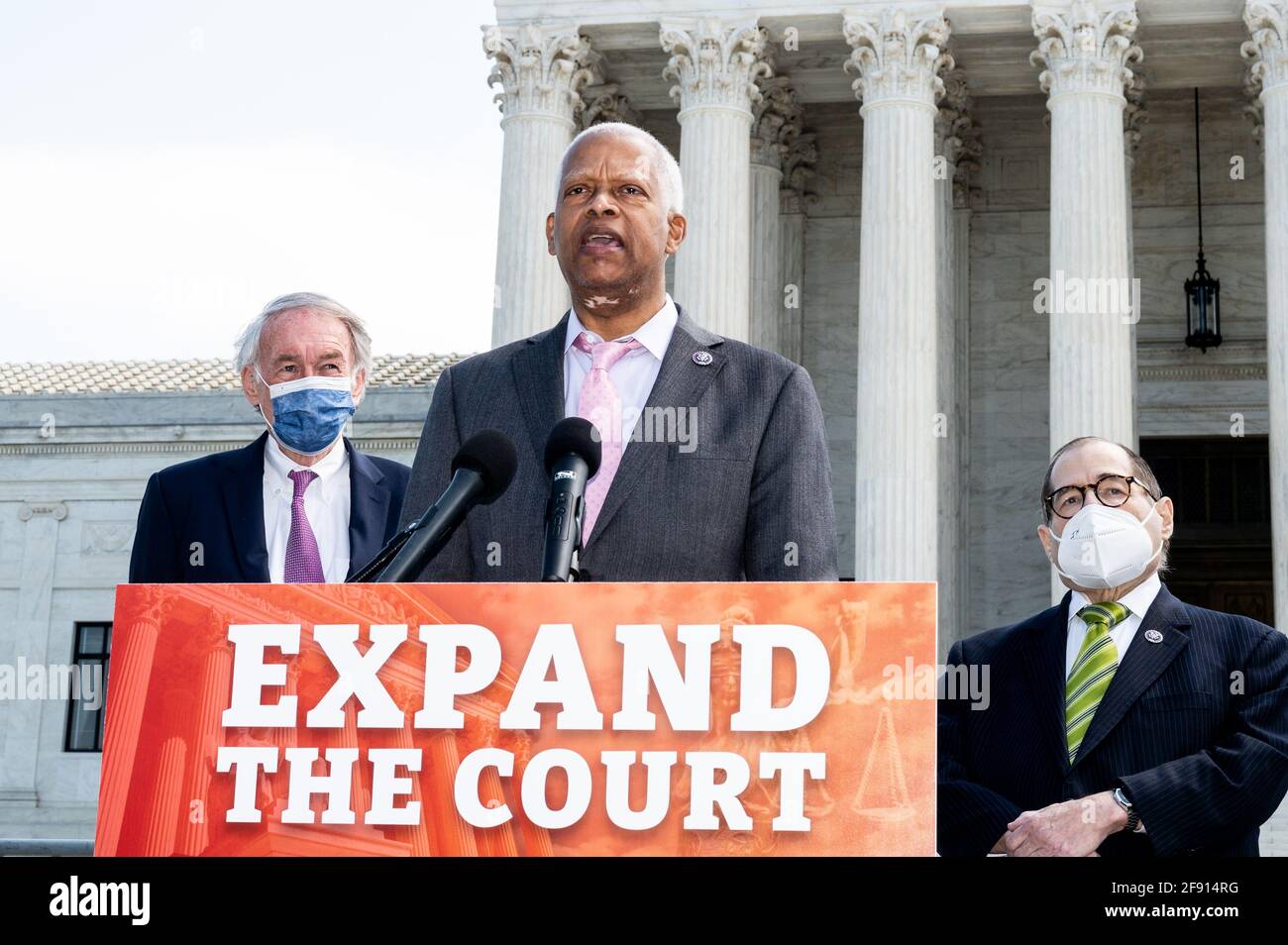 U.S. Representative Hank Johnson (D-GA) speaks about the legislation to ...