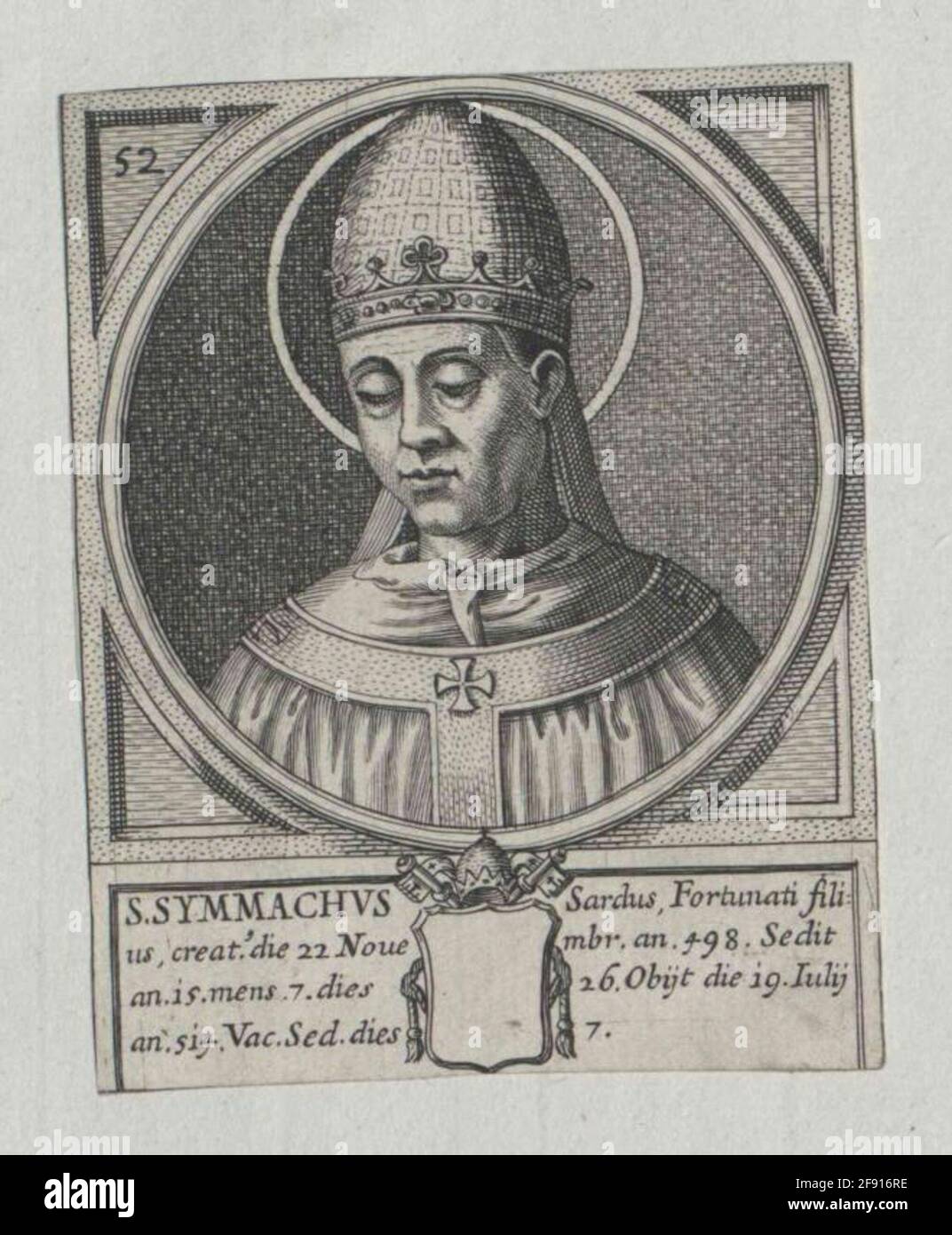 Symmachns, a pope Stock Photo - Alamy