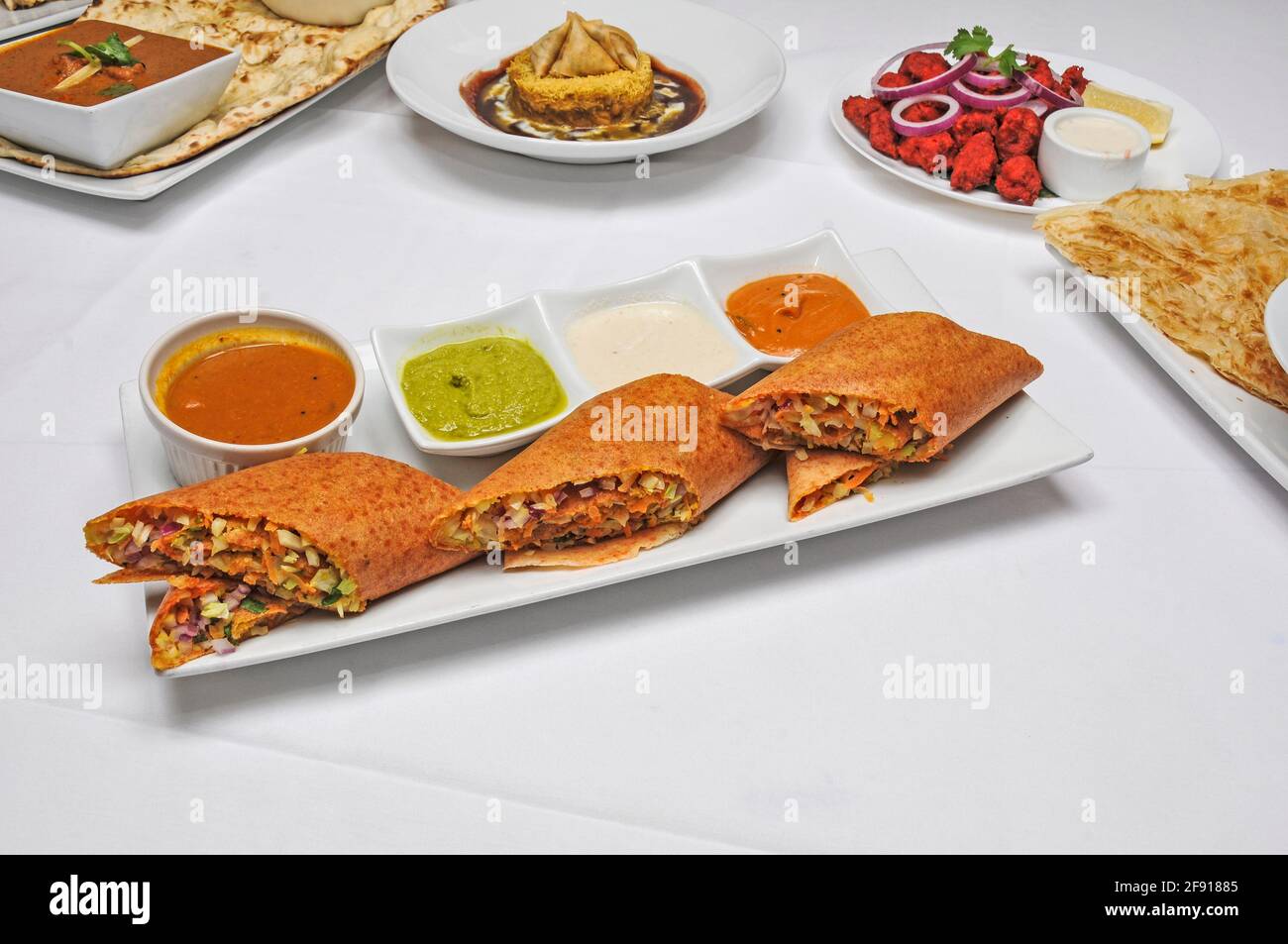 Traditional Indian or Chinese dish known as spring dosa Stock Photo - Alamy