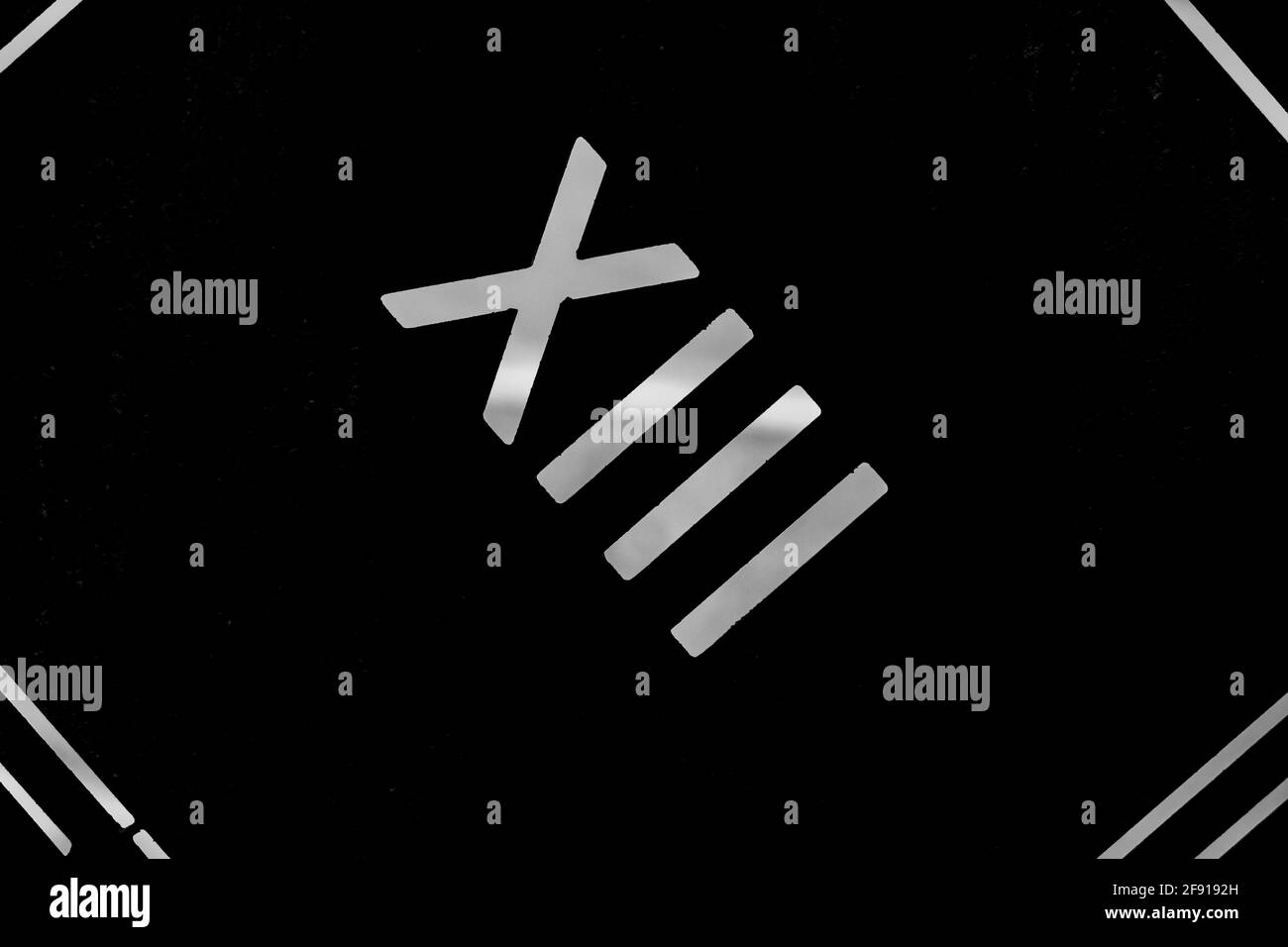 Vector illustration of Roman number thirteen on black background Stock ...