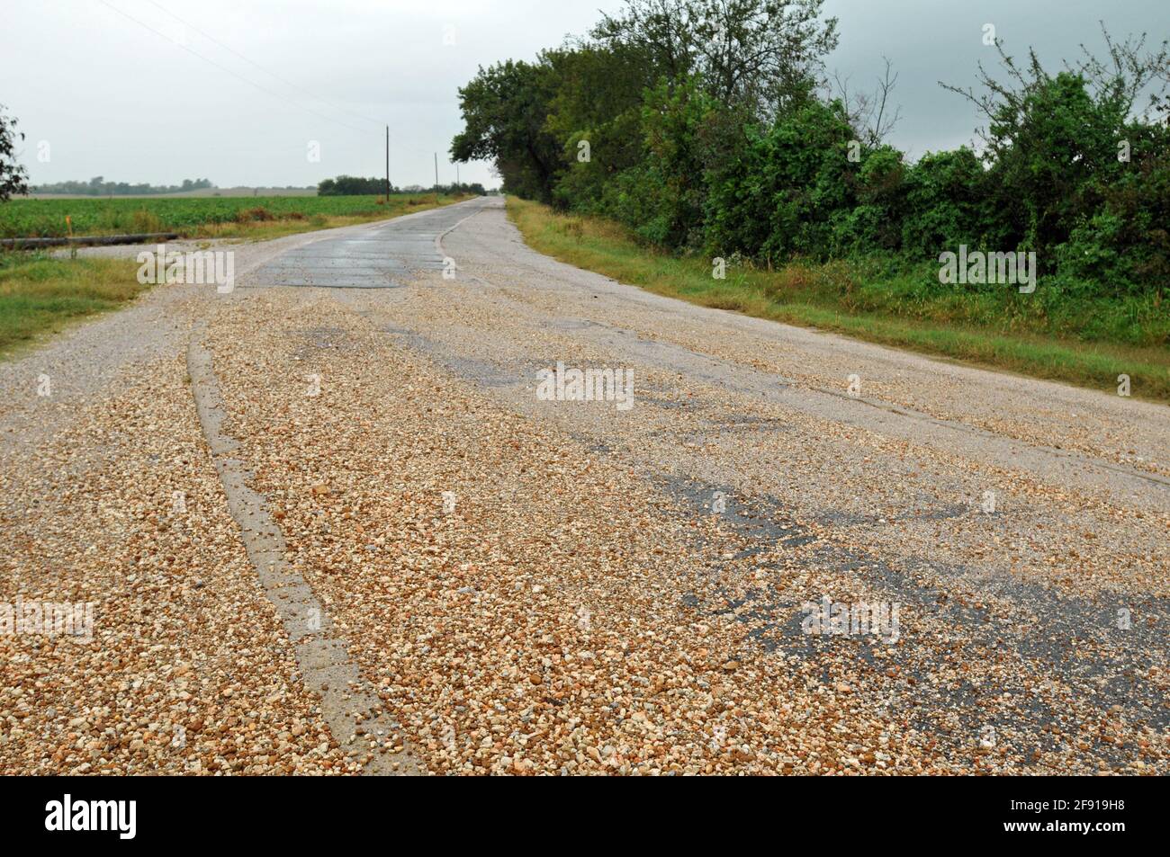 A narrow, historic stretch of original Route 66 roadway near Miami ...