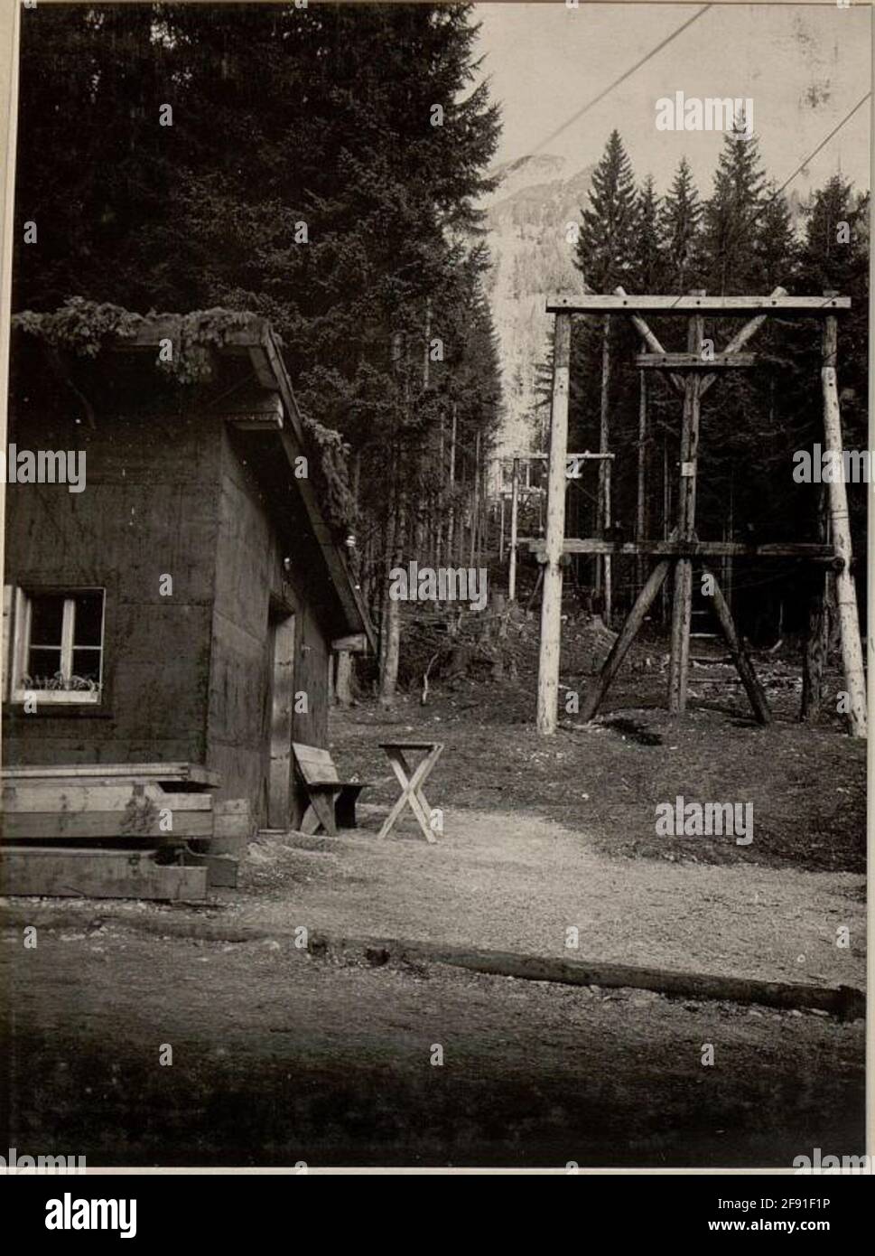 Valley station of the Cable Car Prasnik. Arrow. On May 22, 1916 Stock ...