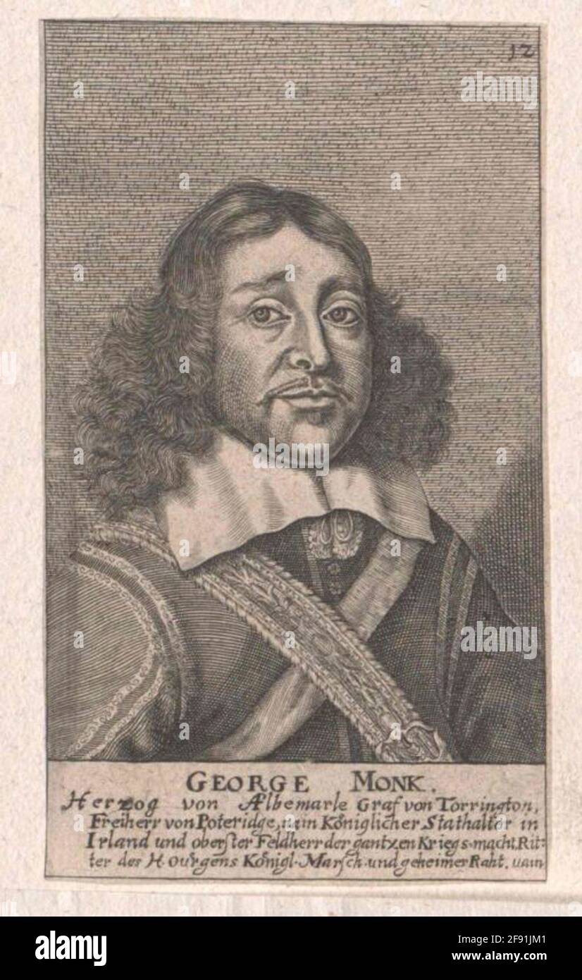 Monck, George, 1. Duke of Albemarle 1651 / 1750 Stock Photo - Alamy