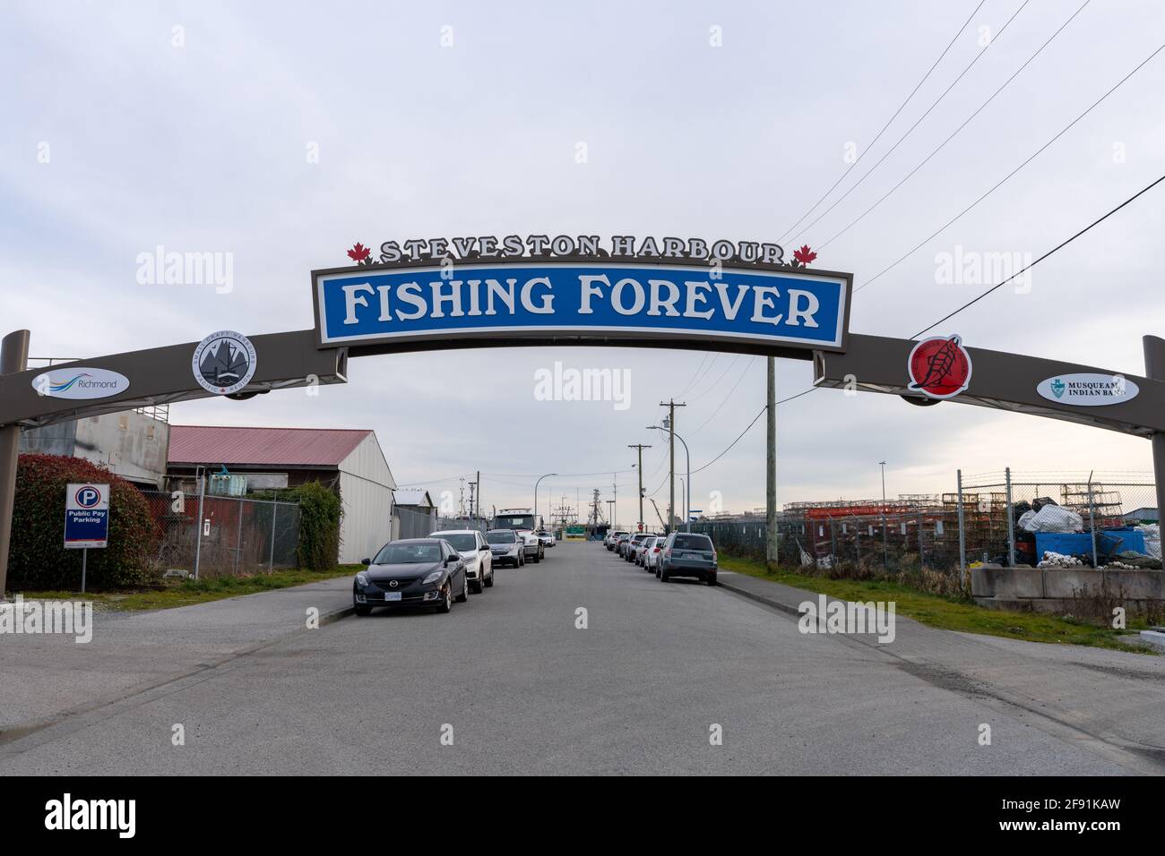 Steveston Harbour Fisherman's Wharf Fishing Forever Gate. Richmond, BC ...