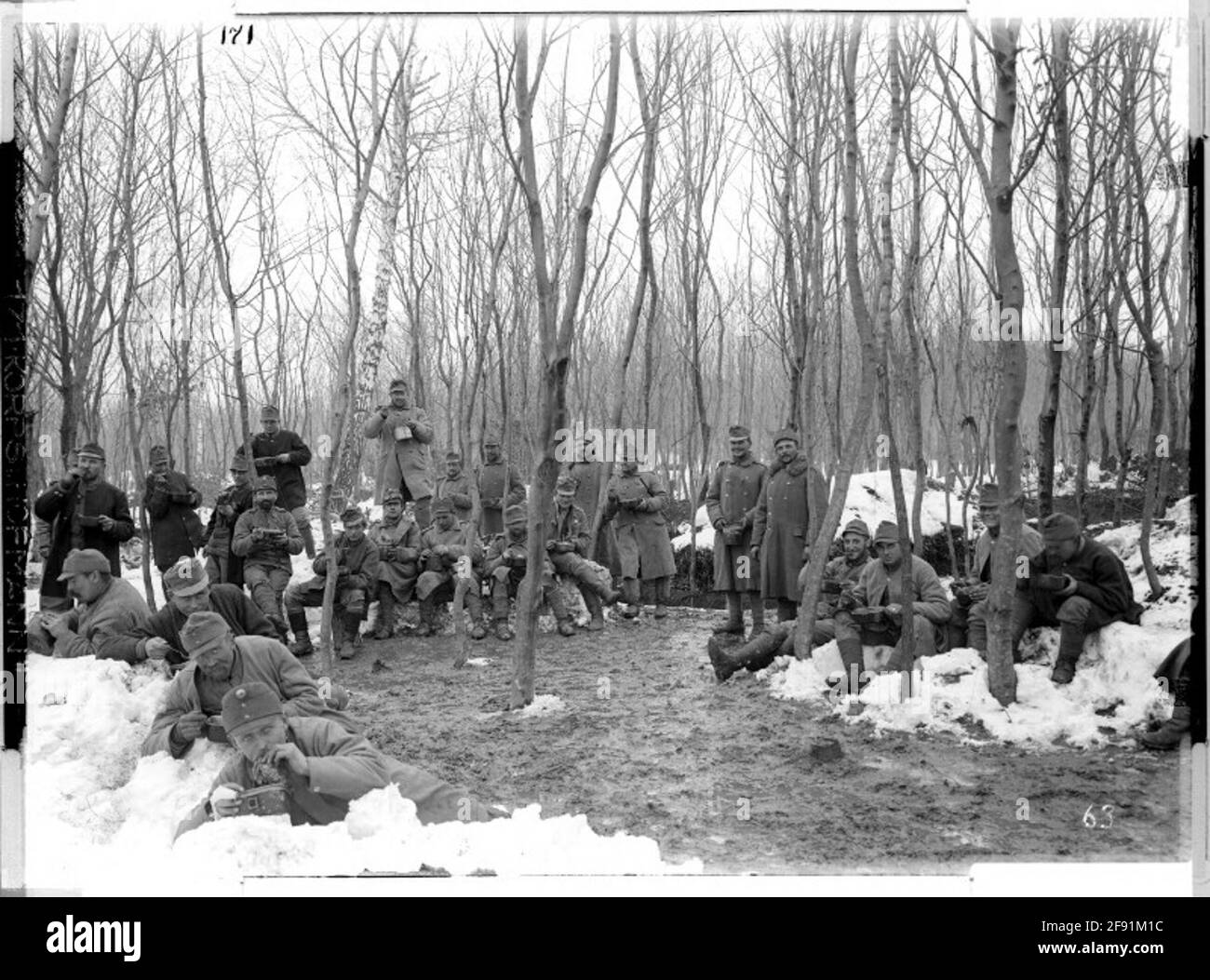 Zlotniki Eating rations in the woods; Galicia, Strypa river ...