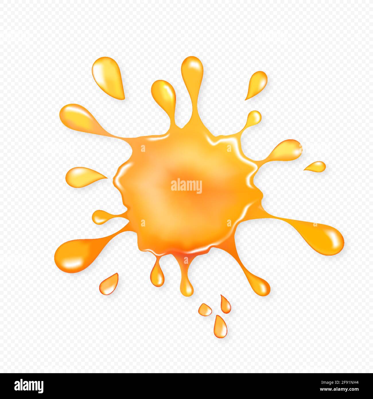 Orange blob. Glossy slime blot on transparent background. Vector ...