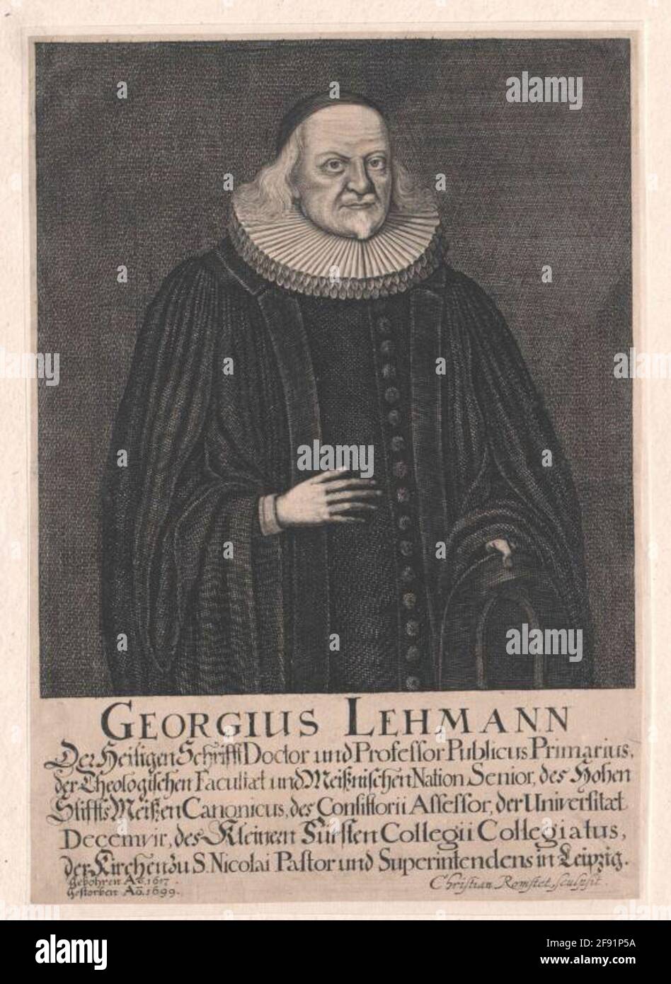 Lehmann, Georg eraser: Romstet, Christiandatting: 1699/1721 Stock Photo ...