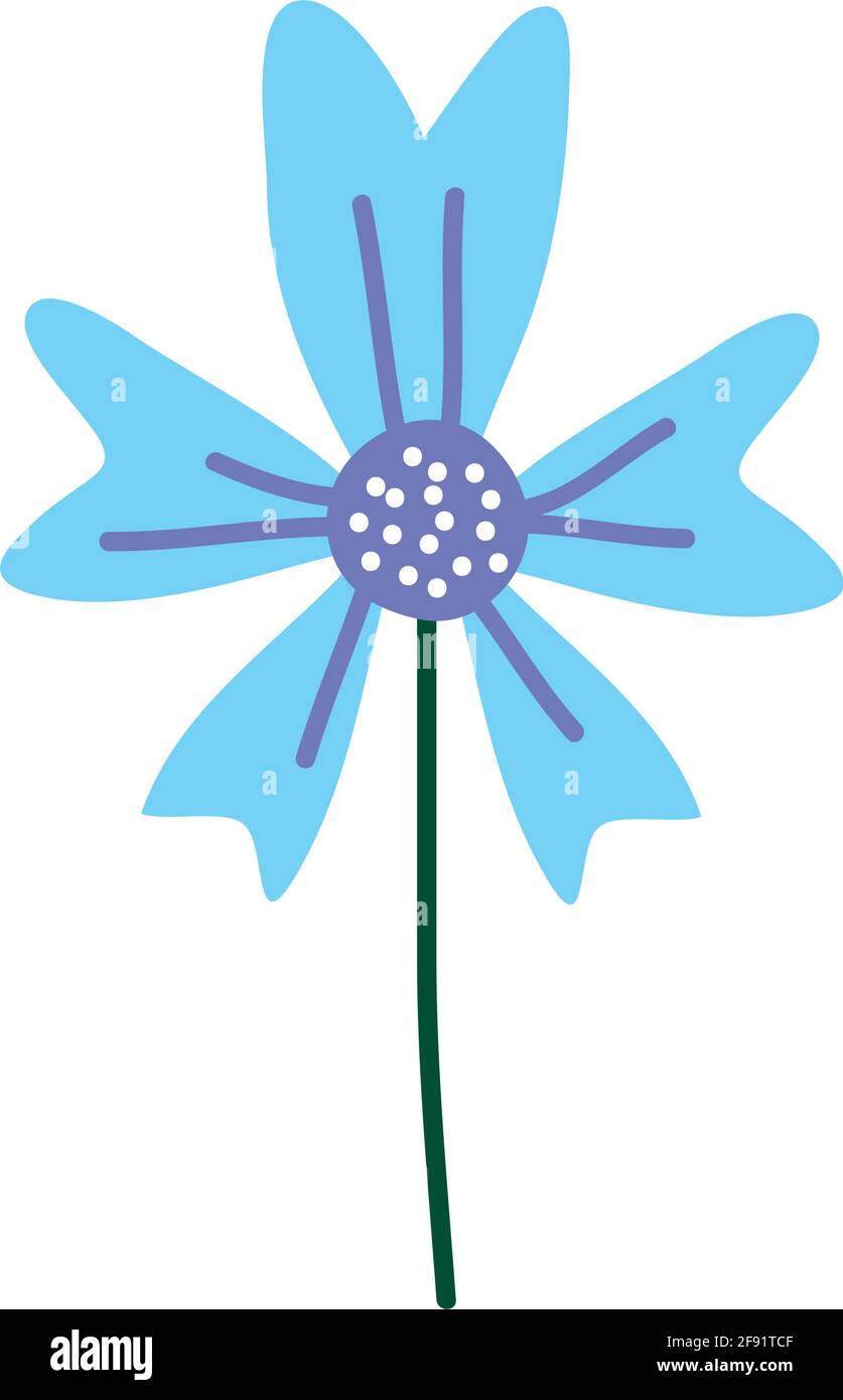 blue spring flower nature icon Stock Vector Image & Art - Alamy