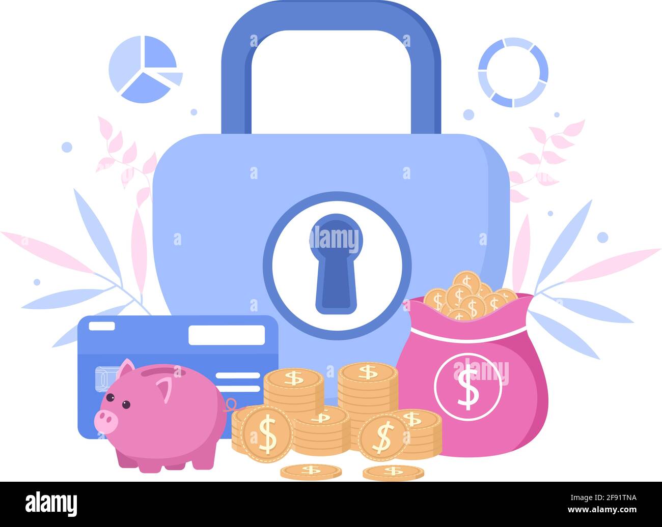 Investment Insurance Illustration for Business with Money Protection ...