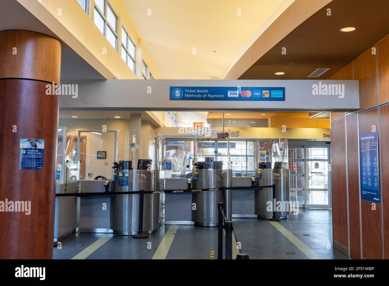 Seat of Victoria Swartz Bay Ferry Terminal during covid-19 pandemic ...
