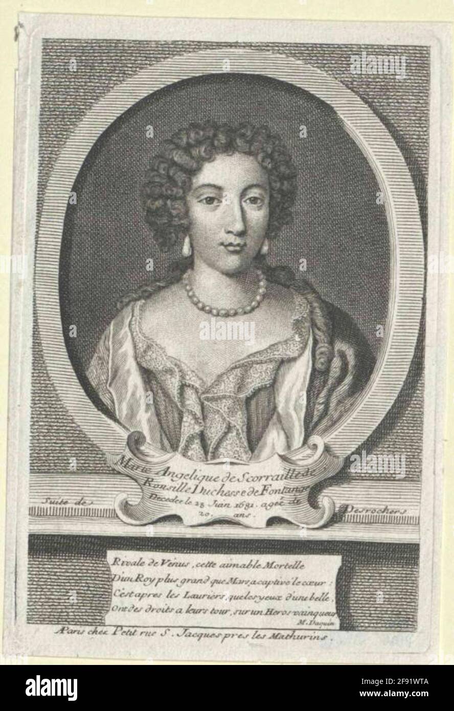 Fontanges, Marie Angelique Duchess Stock Photo - Alamy