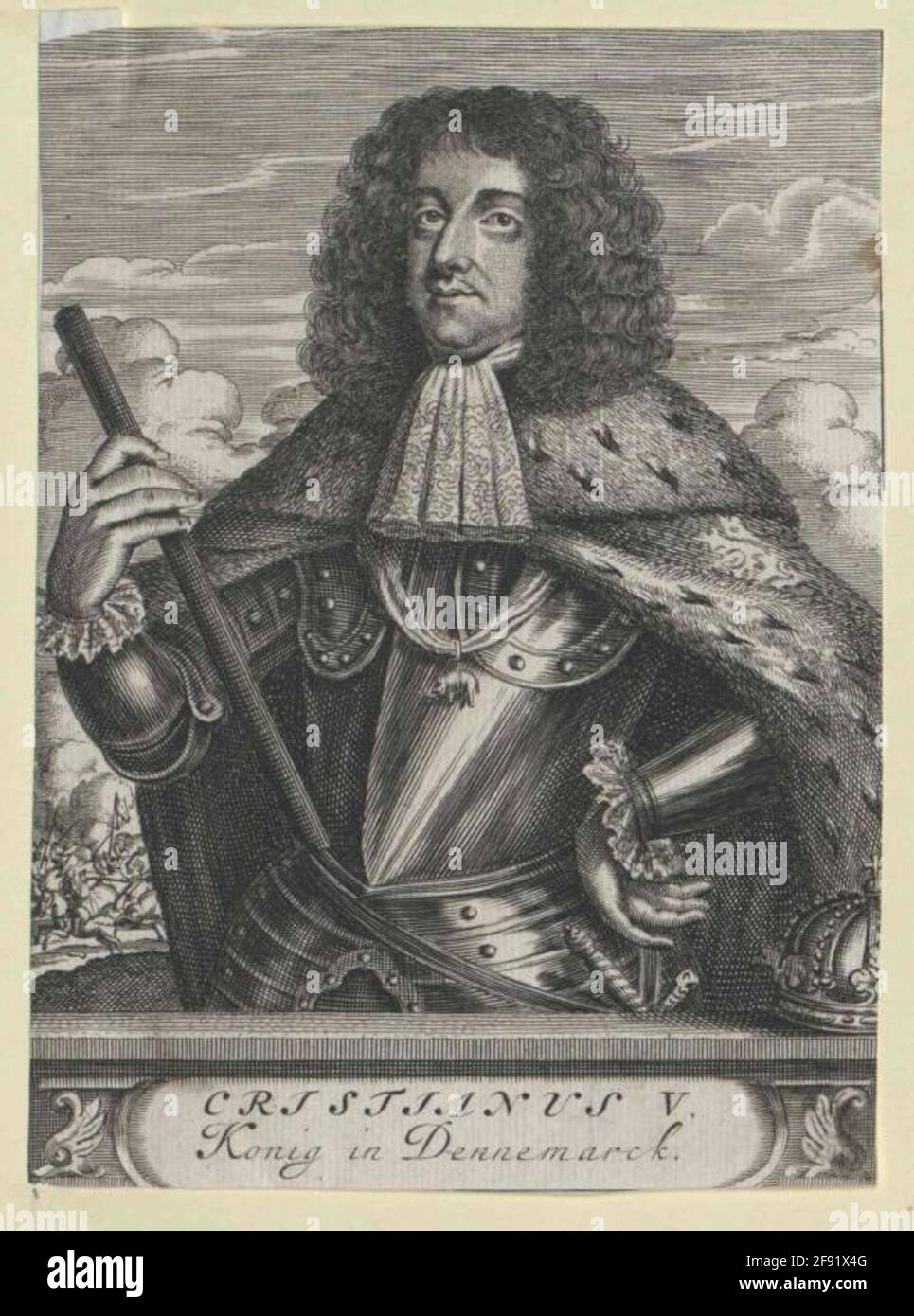Christian V., King of Denmark Unknown artist dating: 1680/1750 Stock ...
