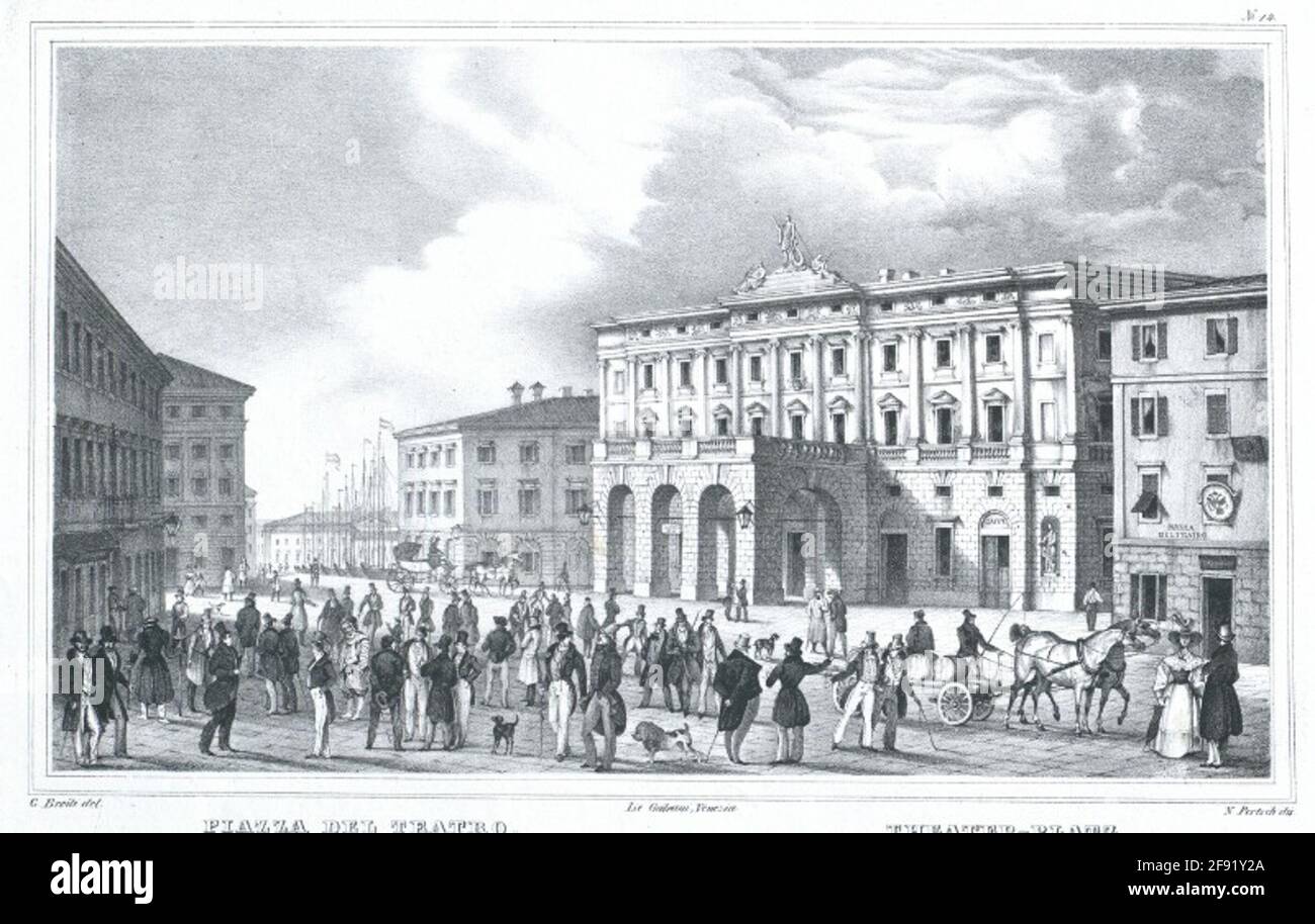Piazza del Teatro. (Trieste.) Theater Platz. (Trieste Stock Photo - Alamy