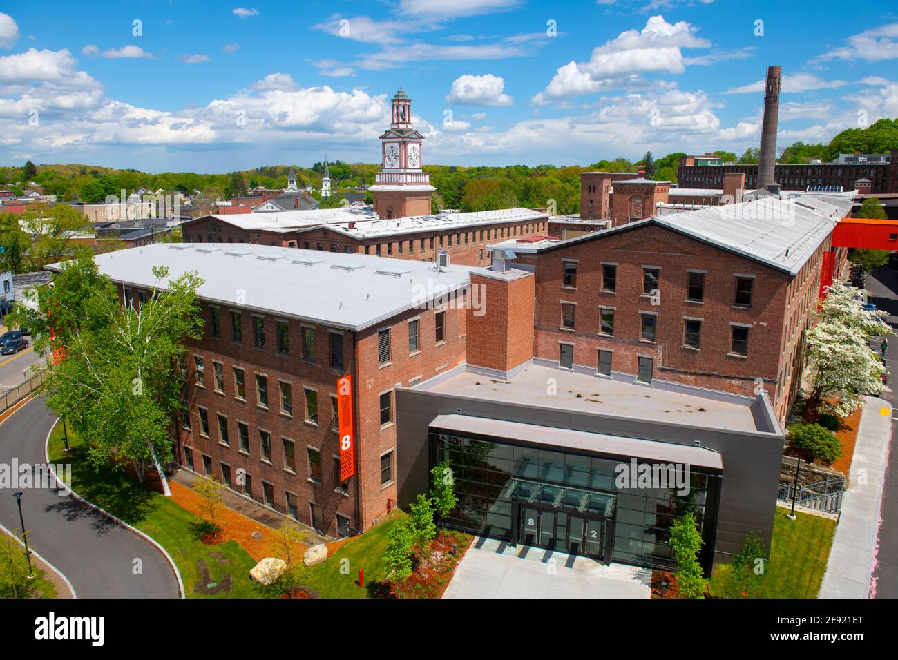 Historic Assabet Woolen Mill, built in 1847, on Main Street on Assabet River in Maynard historic ...
