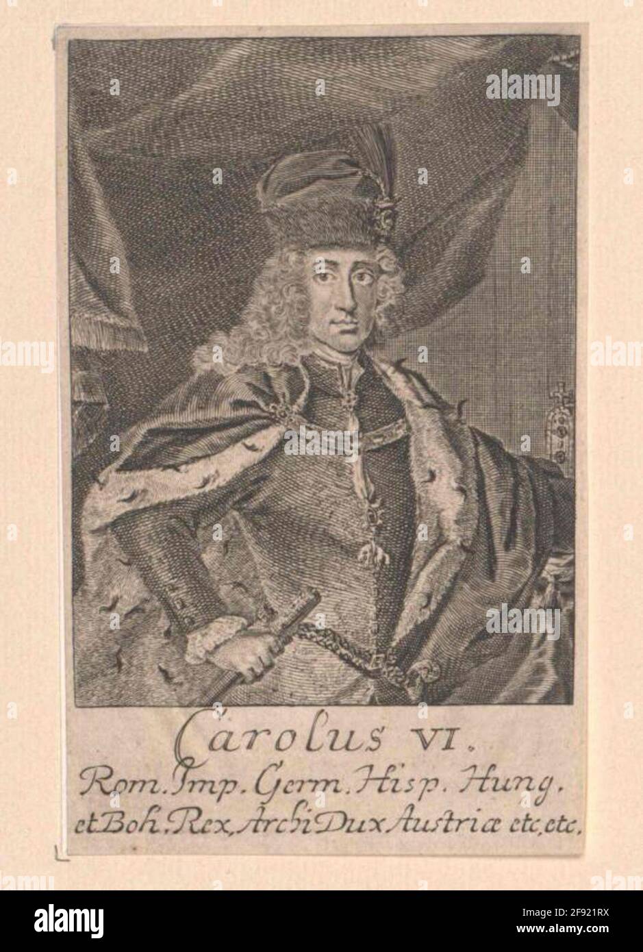 Karl VI., Roman-German Emperor Stecher: Bernigeroth, Martin Stock Photo ...