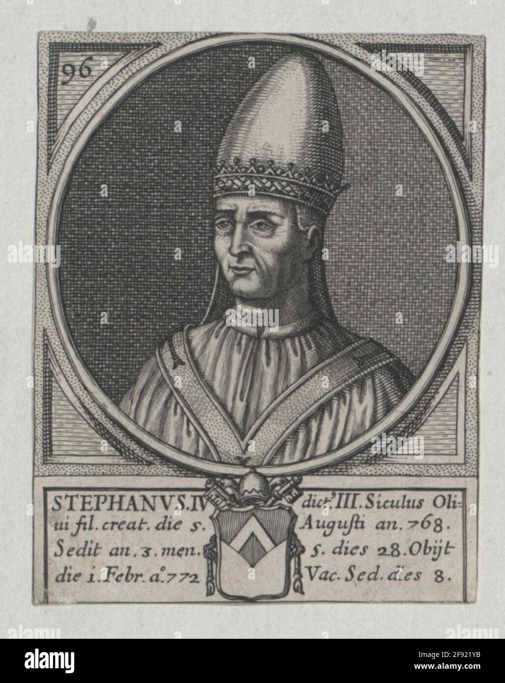 Stephan III., papa Stock Photo - Alamy