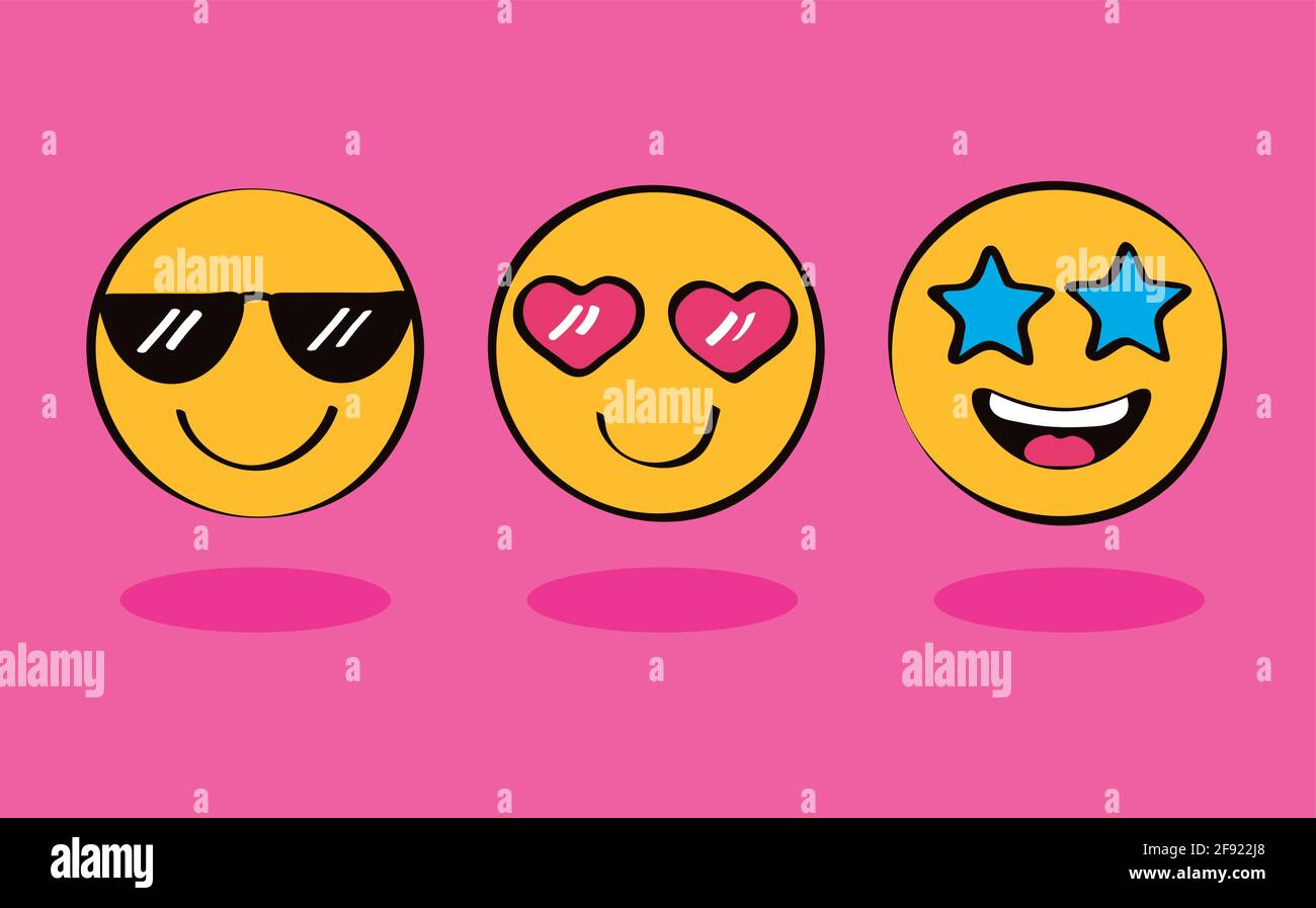 three emojis expressions icons Stock Vector Image & Art - Alamy