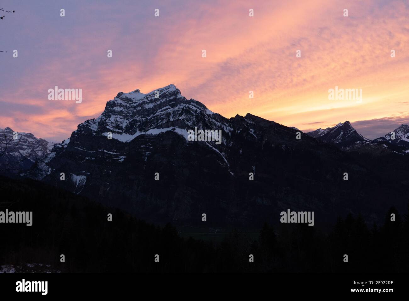 Swiss alps blue sky sunset hi-res stock photography and images - Alamy