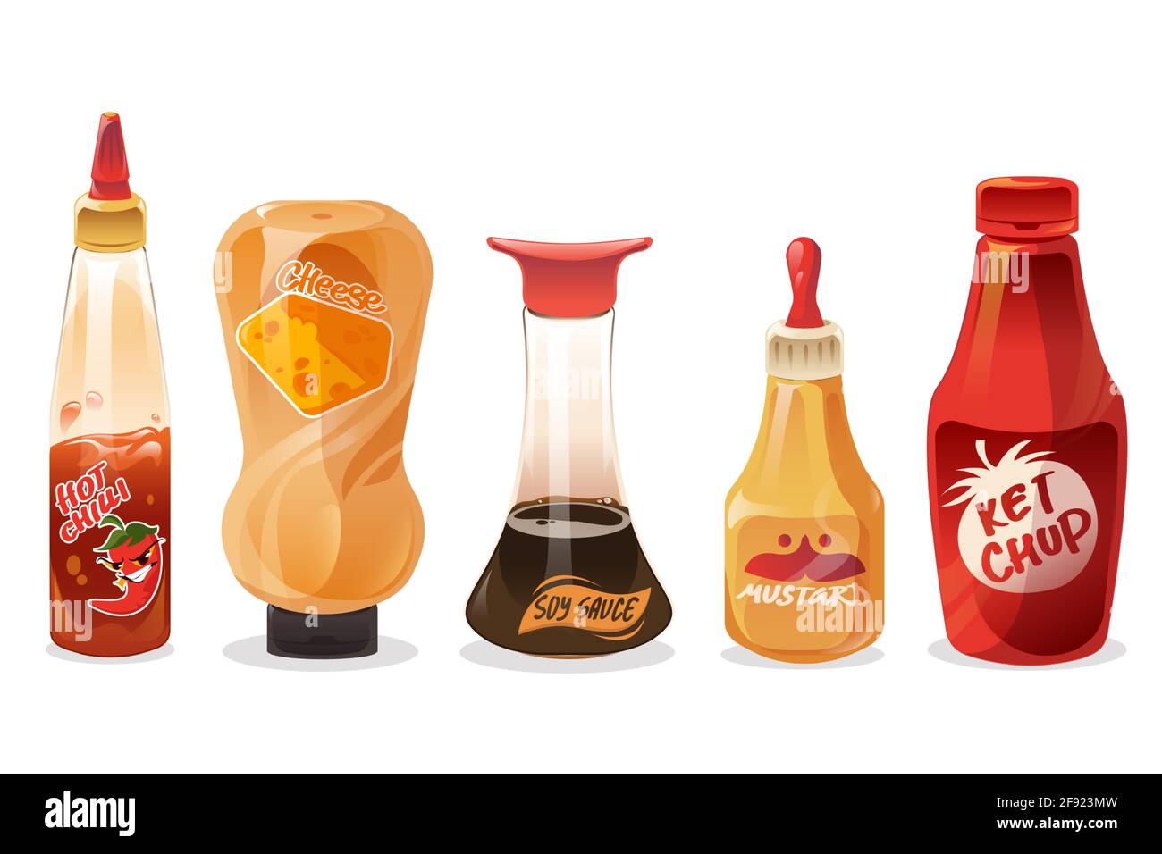 Mustard soy sauce cartoon Stock Vector Images - Alamy