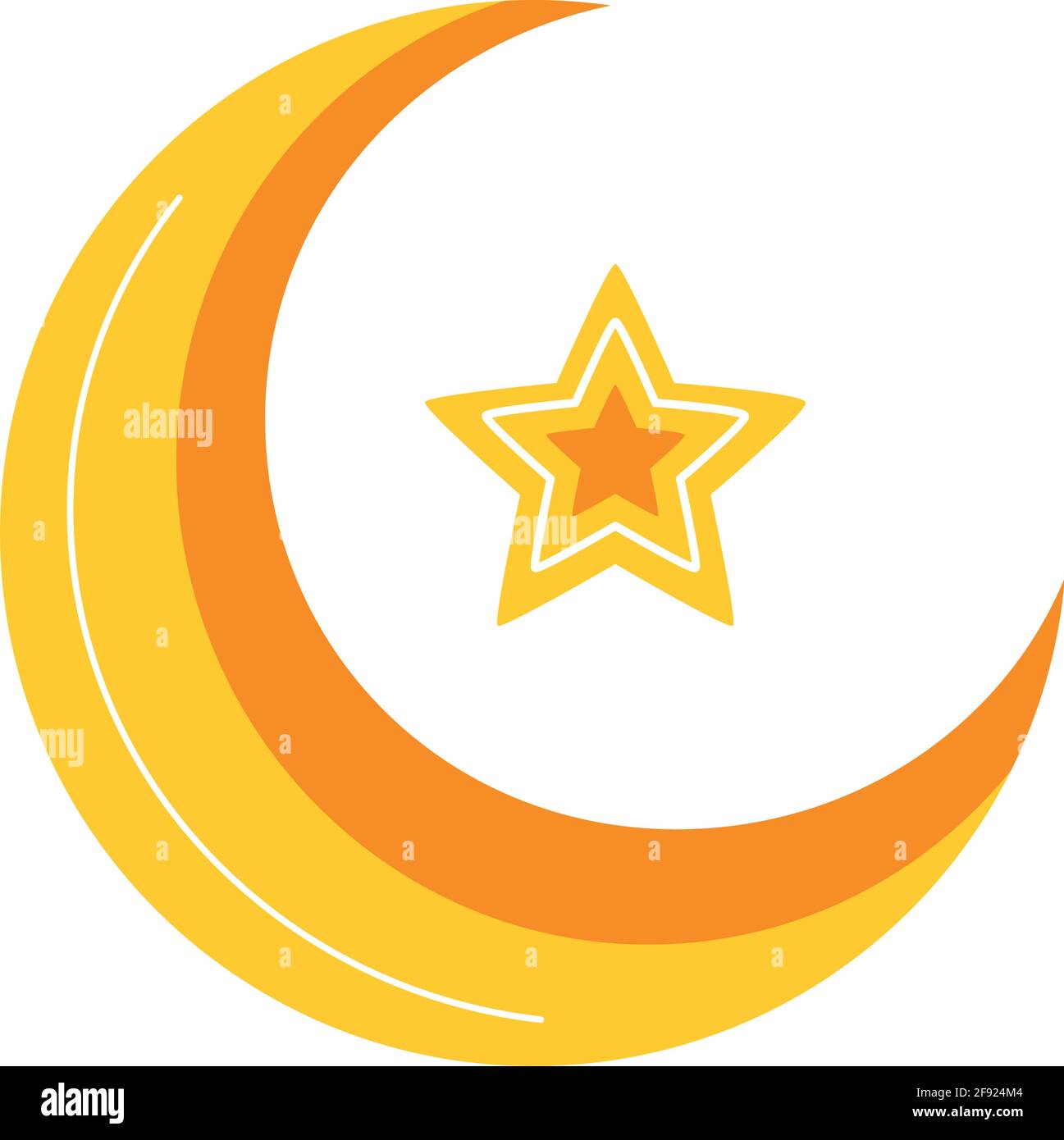 Golden Crescent Moon Cut Out Stock Images & Pictures - Alamy