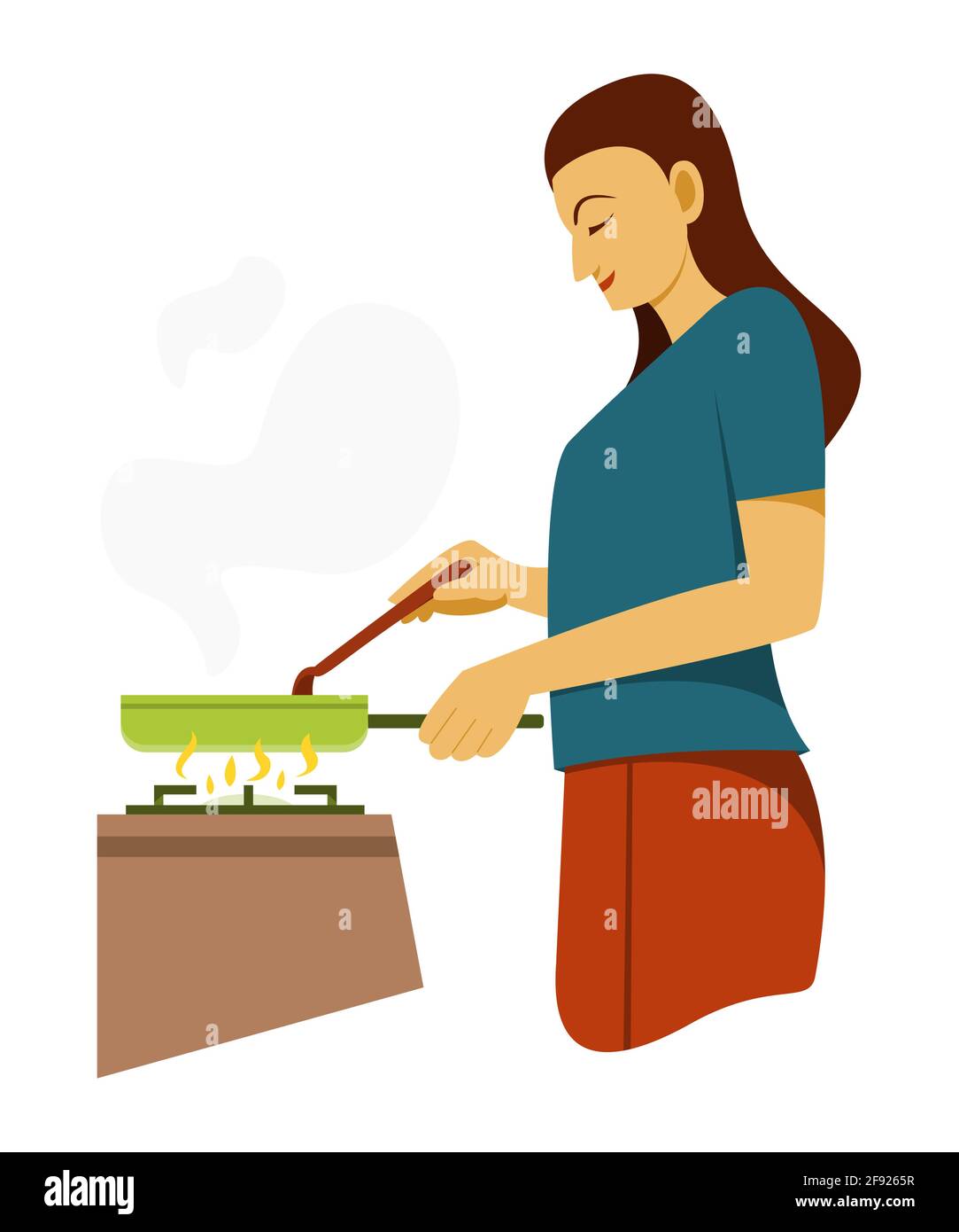 Self cooking Stock Vector Images - Alamy