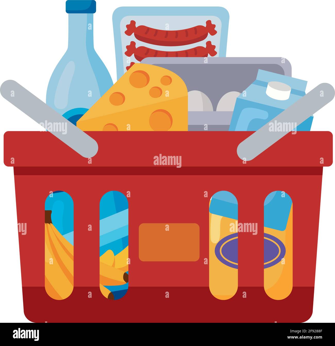 shopping basket with groceries icons Stock Vector Image & Art - Alamy