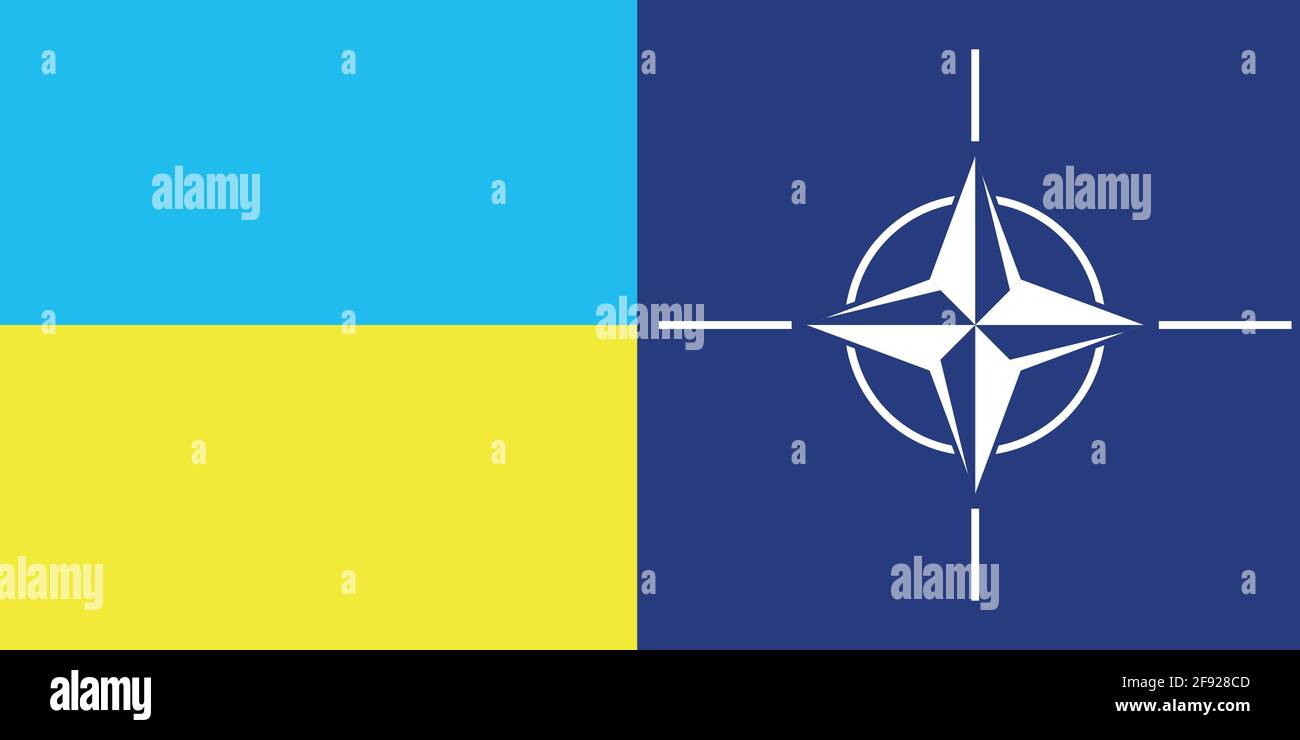 State flag of Ukraine and the official flag of NATO Stock Vector Image ...