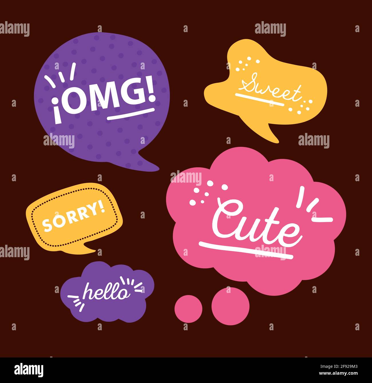 text balloons set five icons Stock Vector Image & Art - Alamy