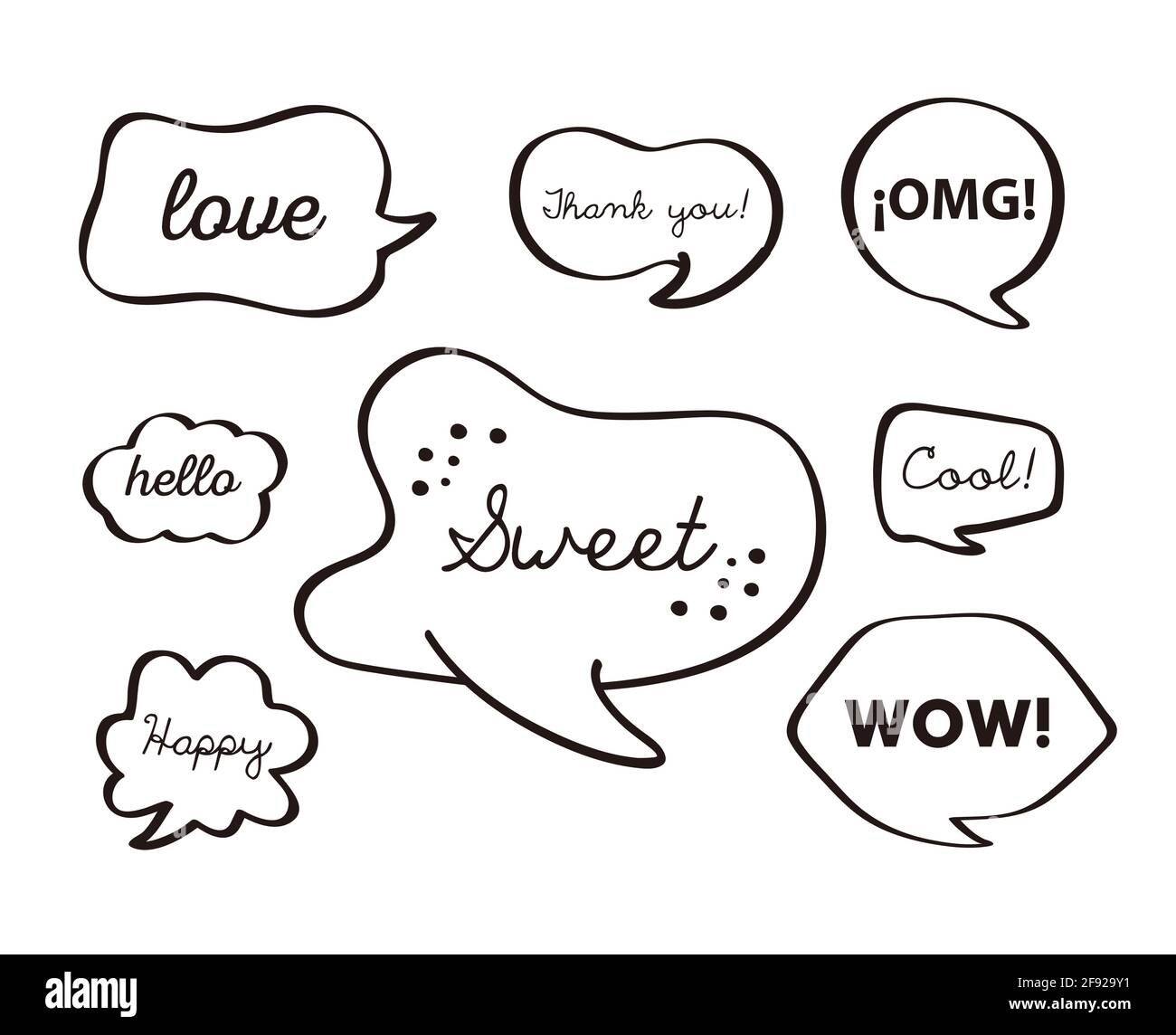 eight text balloons set icons Stock Vector Image & Art - Alamy