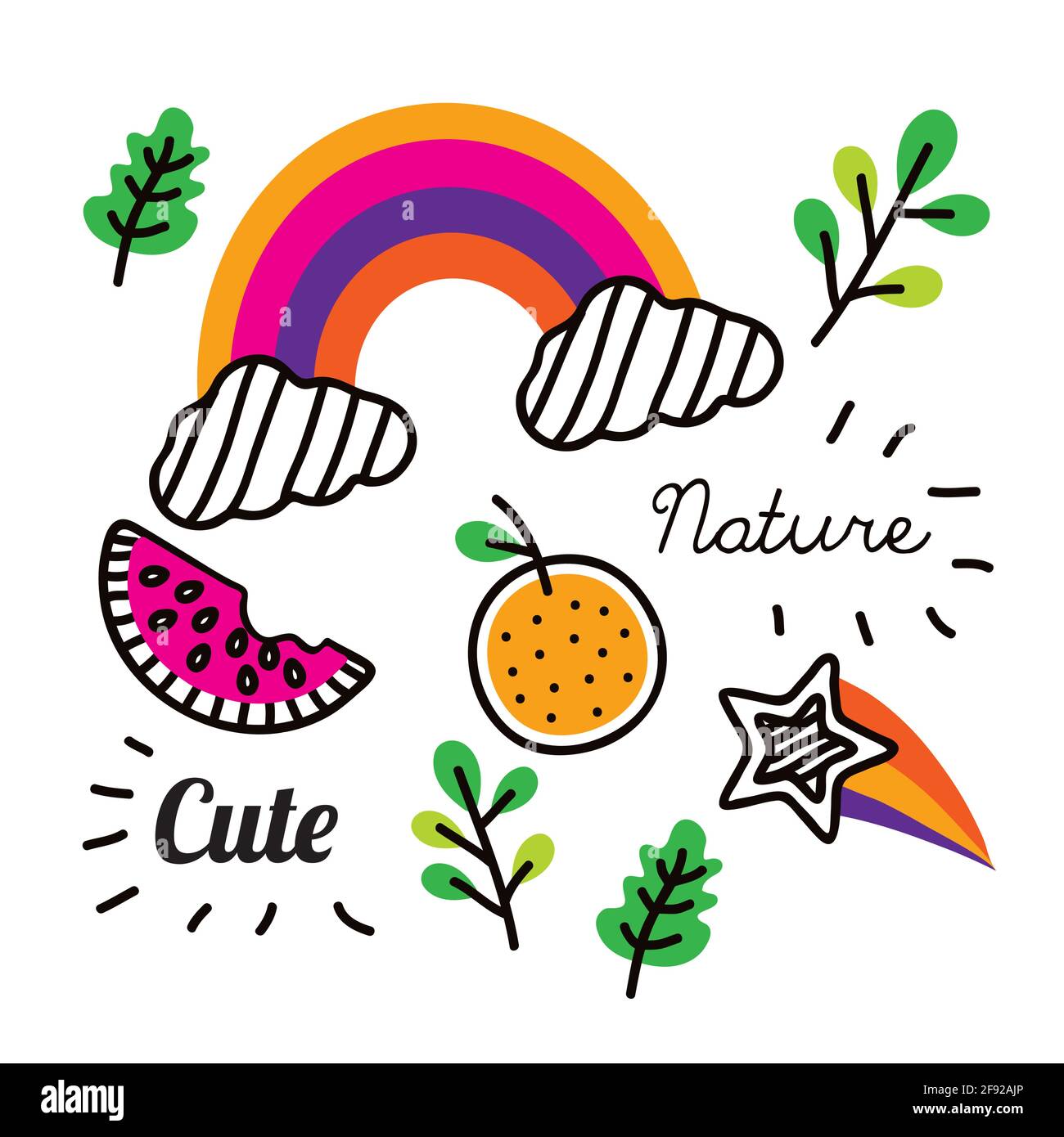 Eight doodle style set Stock Vector Images - Alamy