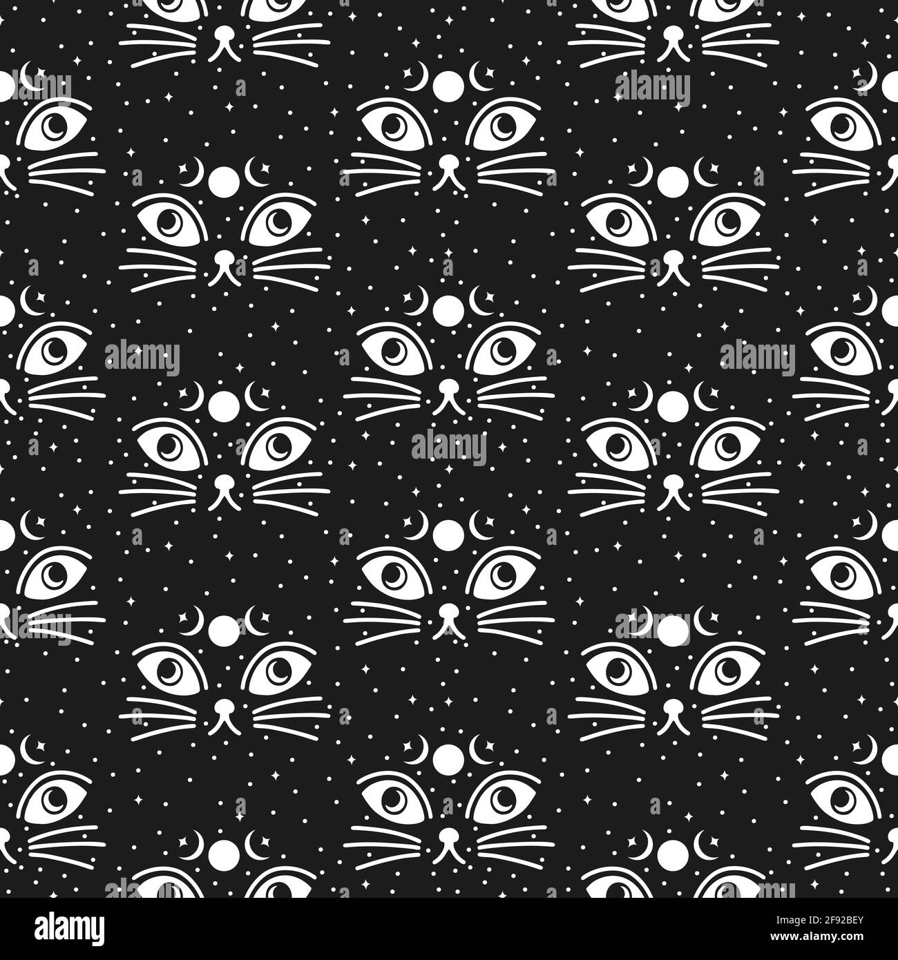Seamless pattern witch magic Black and White Stock Photos & Images - Alamy