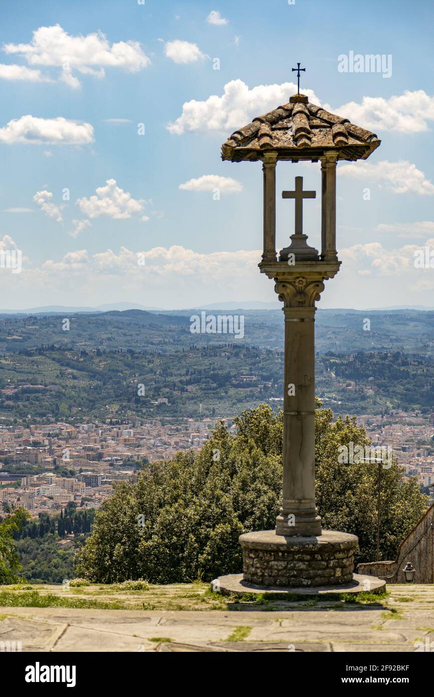 View of Florence from the San Francesco Monastery in Fiesole Stock ...