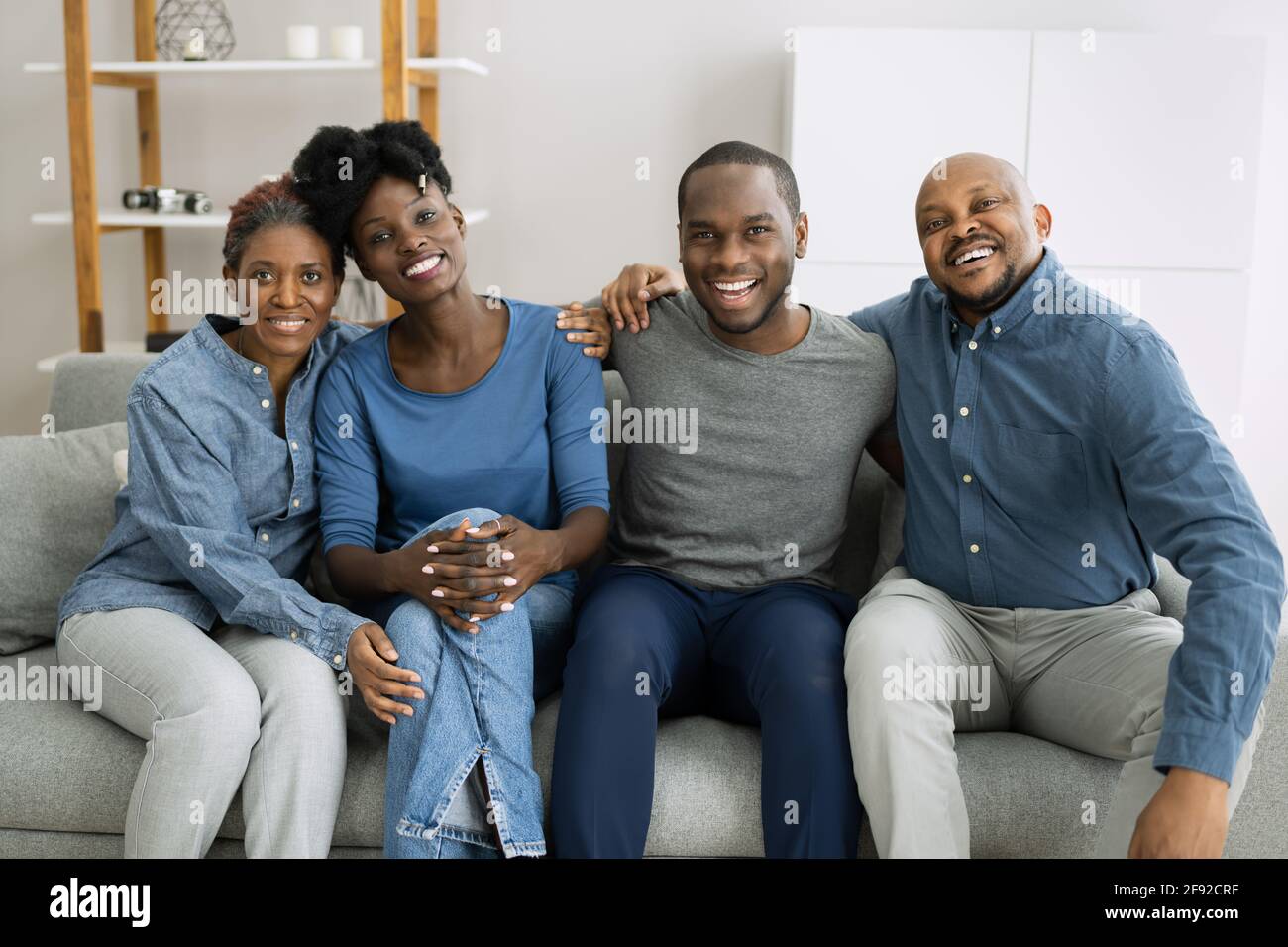 Group Of Happy African Family People Together Stock Photo - Alamy