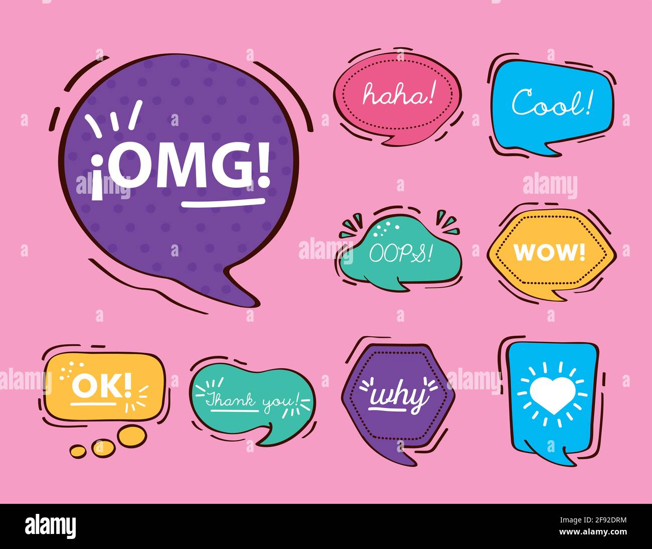 text balloons set nine icons Stock Vector Image & Art - Alamy