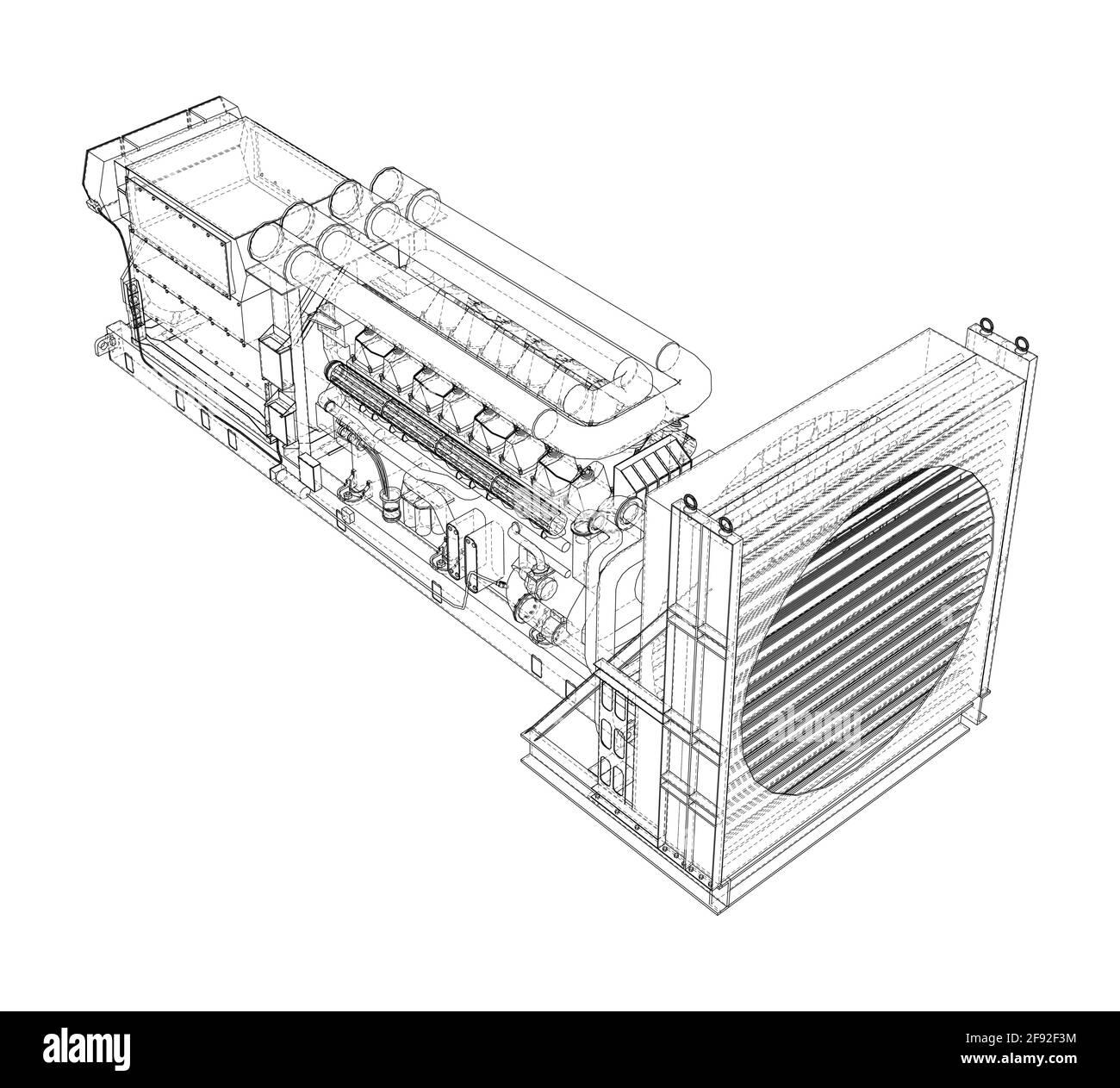 Large industrial diesel generator. Vector Stock Vector Image & Art - Alamy