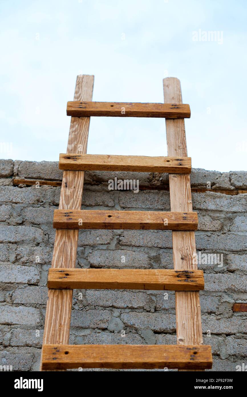 Wooden ladders hi-res stock photography and images - Alamy