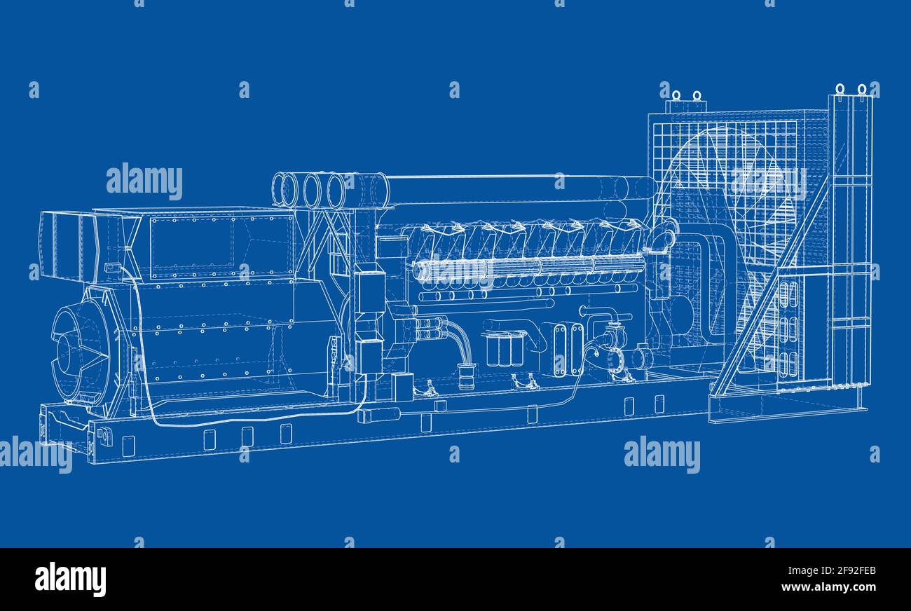 Large industrial diesel generator. Vector Stock Vector Image & Art - Alamy