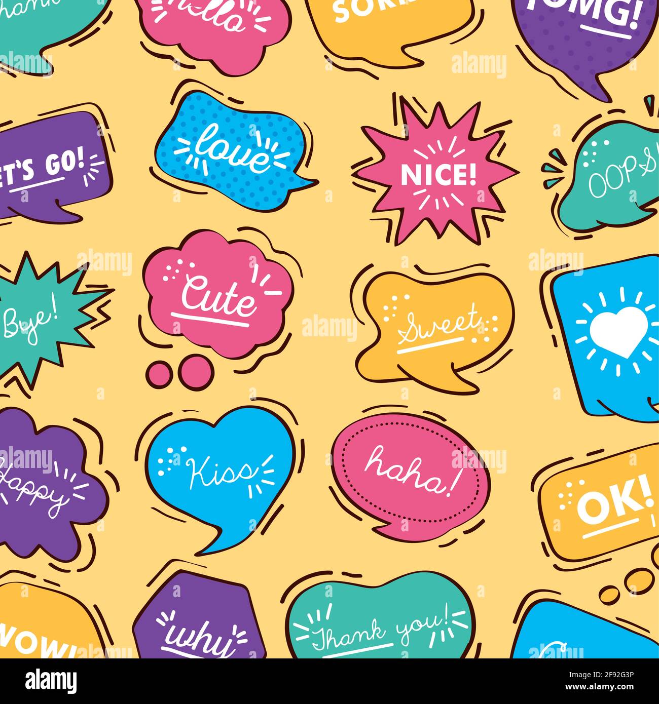 text balloons set icons pattern Stock Vector Image & Art - Alamy