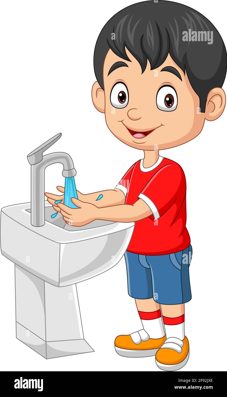 Cartoon little boy washing his hands Stock Vector Image & Art - Alamy Cartoon little boy washing his hands Stock Vector Image & Art - Alamy