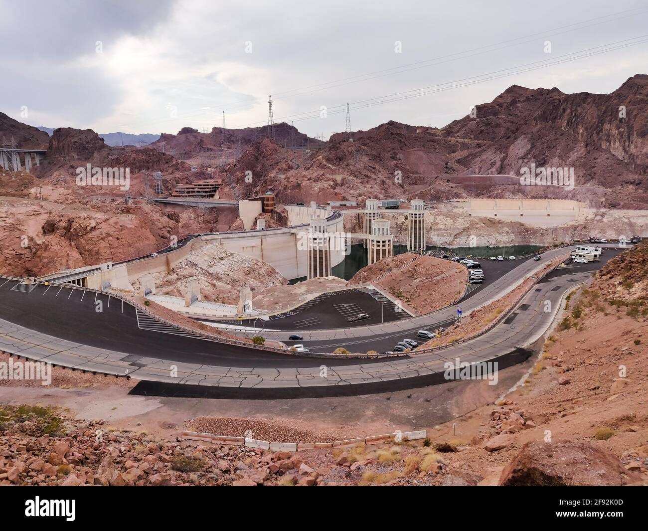 Hoover Dam concrete arch-gravity dam in the Black Canyon of the Colorado River Stock Photo - Alamy