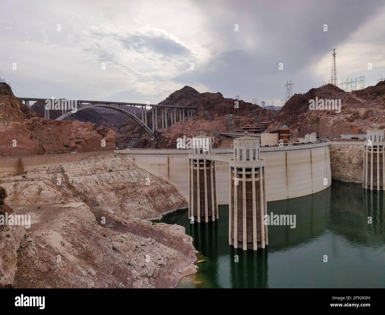 Hoover Dam concrete arch-gravity dam in the Black Canyon of the Colorado River Stock Photo - Alamy