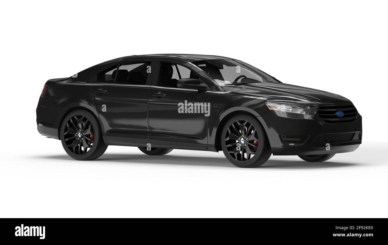 3D rendering of a modern sedan car isolated on a white background Stock ...