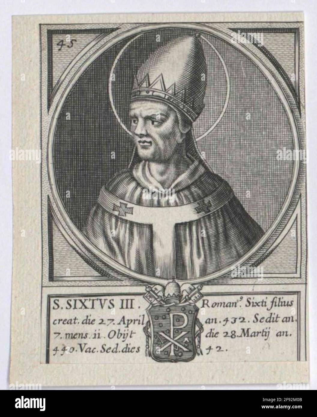 Sixtus III., papa Stock Photo - Alamy