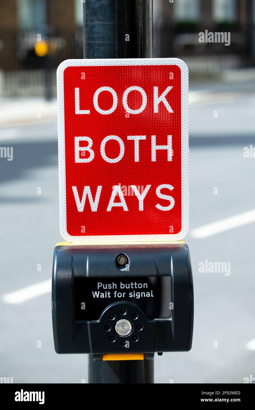 Push button wait crosswalk hi-res stock photography and images - Alamy