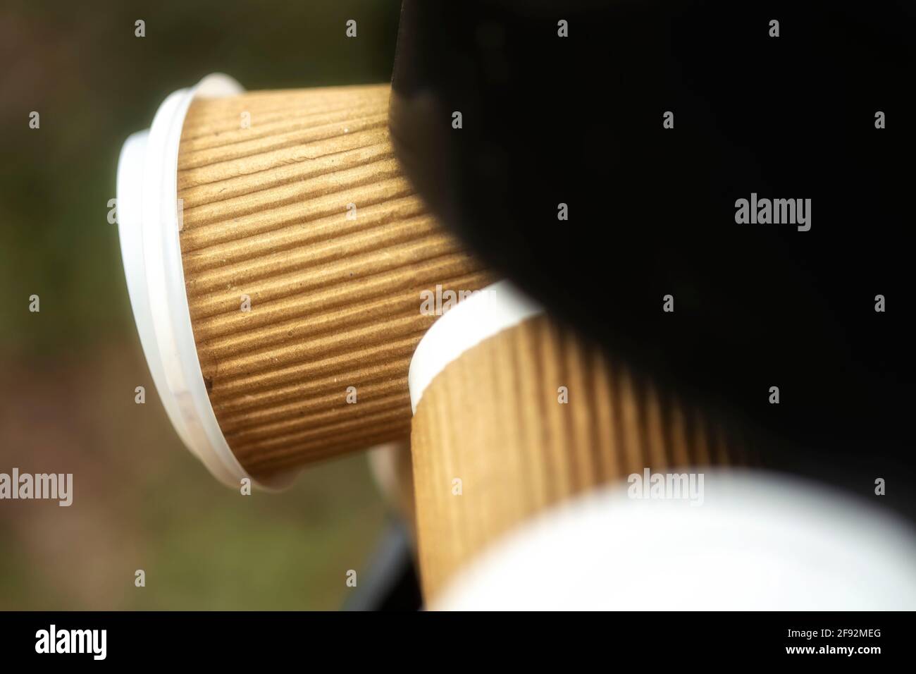 Found still life of discarded drinks containers, symbolising waste ...