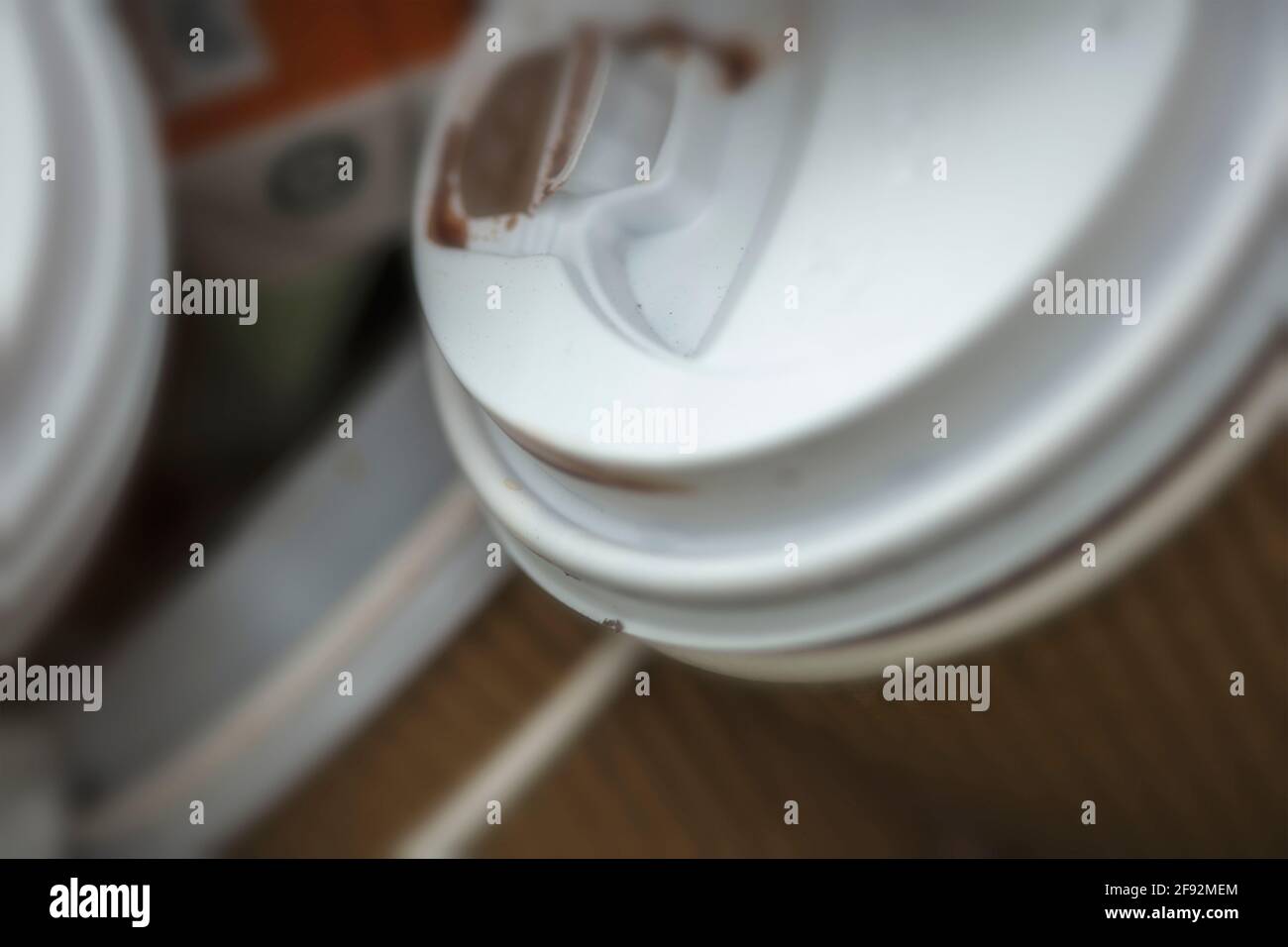 Found still life of discarded drinks containers, symbolising waste ...