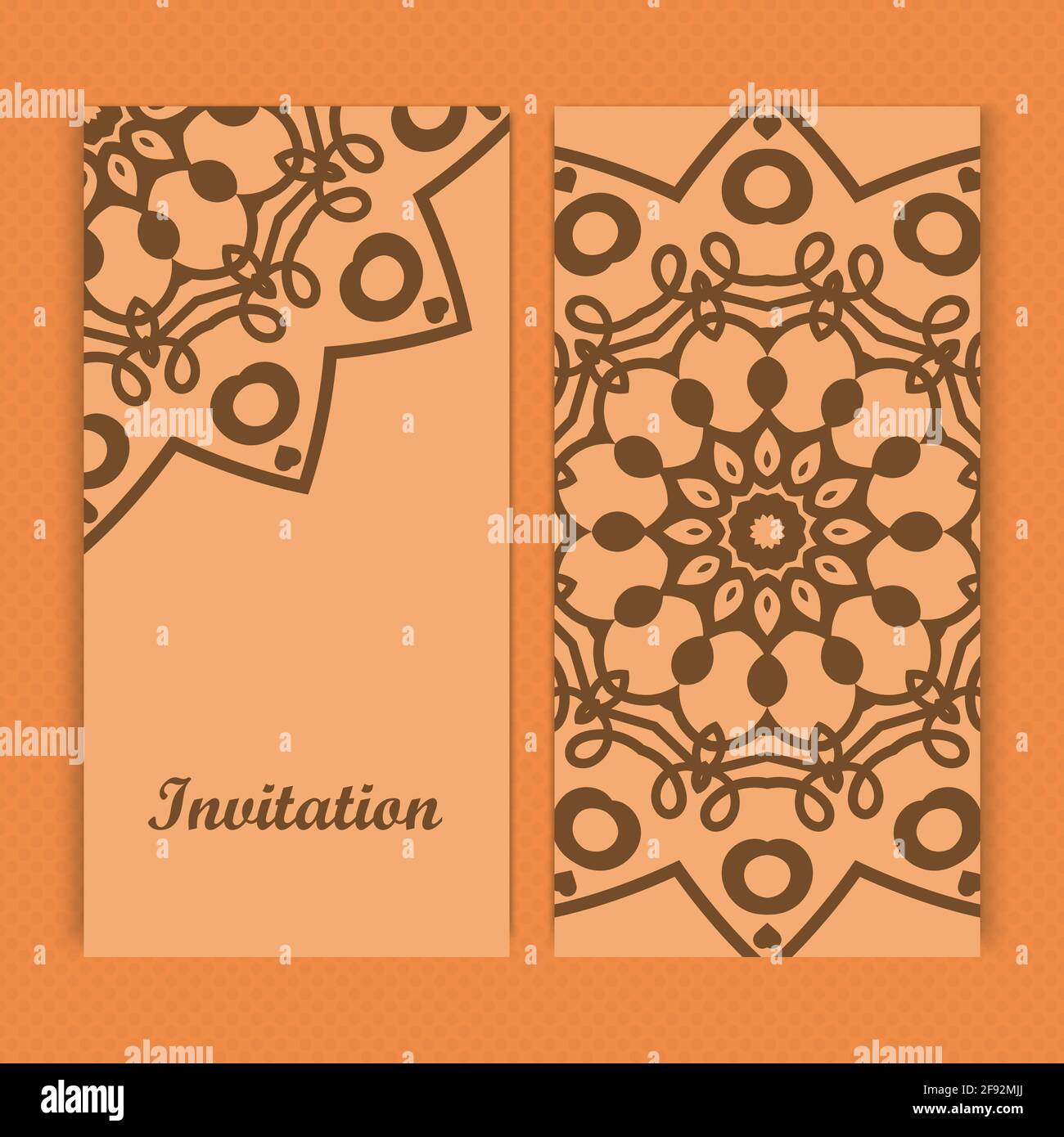 Mandala invitation card design.Floral card template design.Ornate date ...