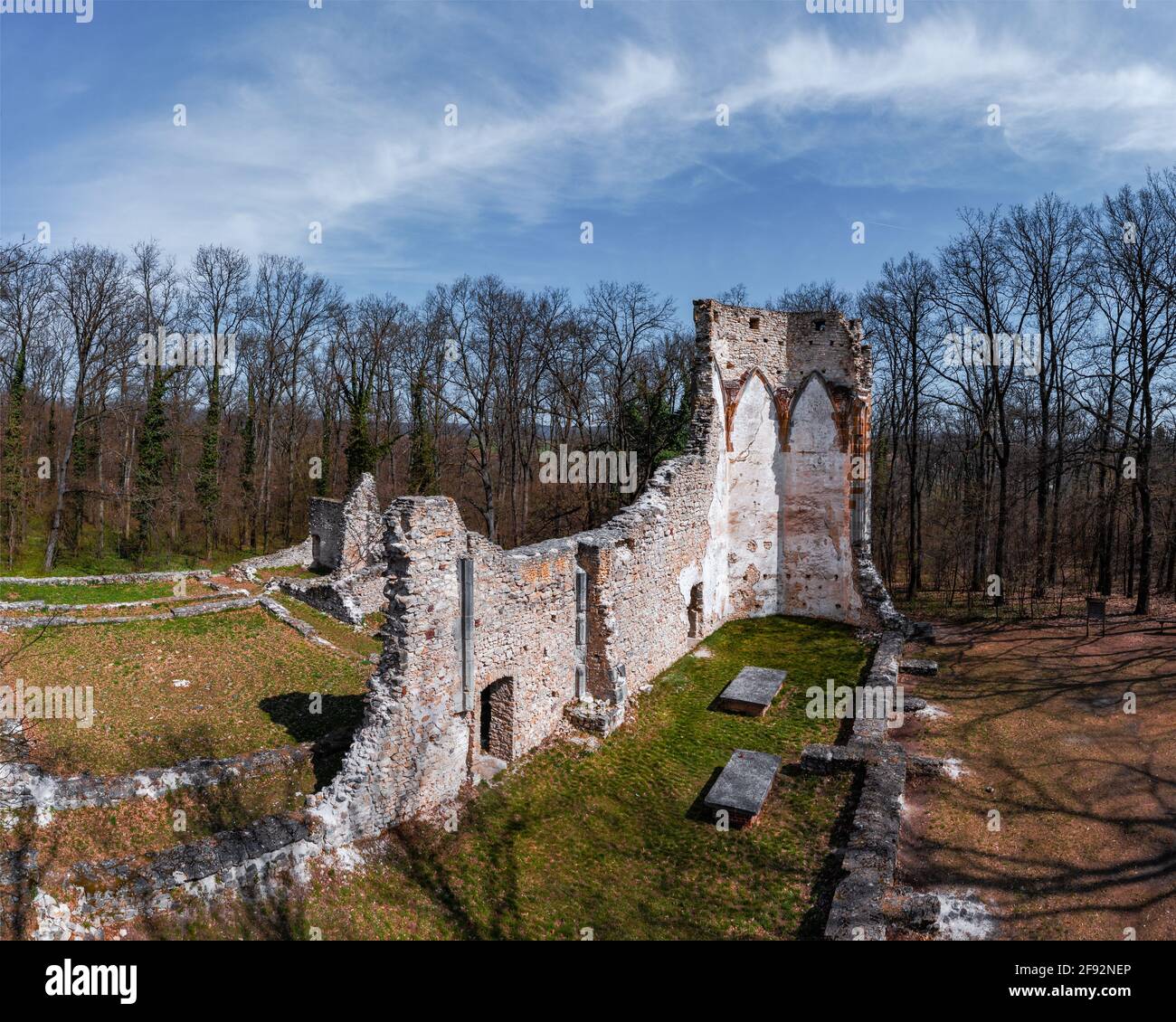 Saint Michael monastery ruins Hungary near by Nagyvazsony city. Ancient ...
