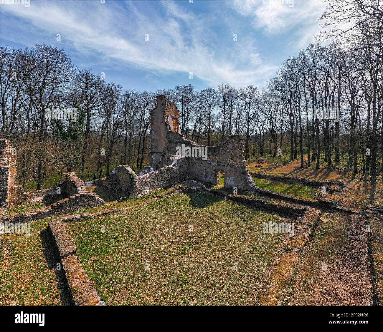 Saint Michael monastery ruins Hungary near by Nagyvazsony city. Ancient ...